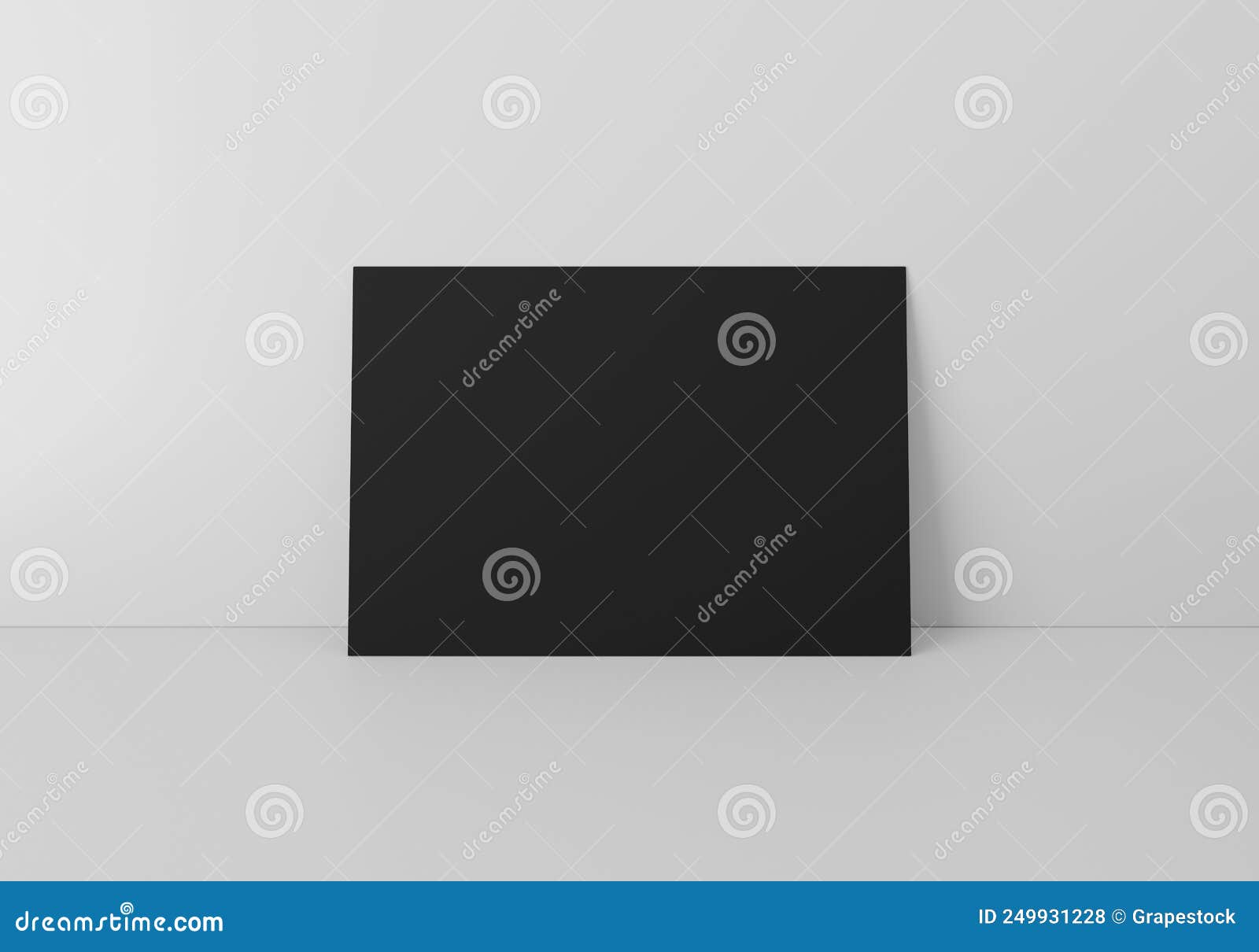 Empty Black Horizontal Rectangle A4 Paper Sheet Mockup Stock ...