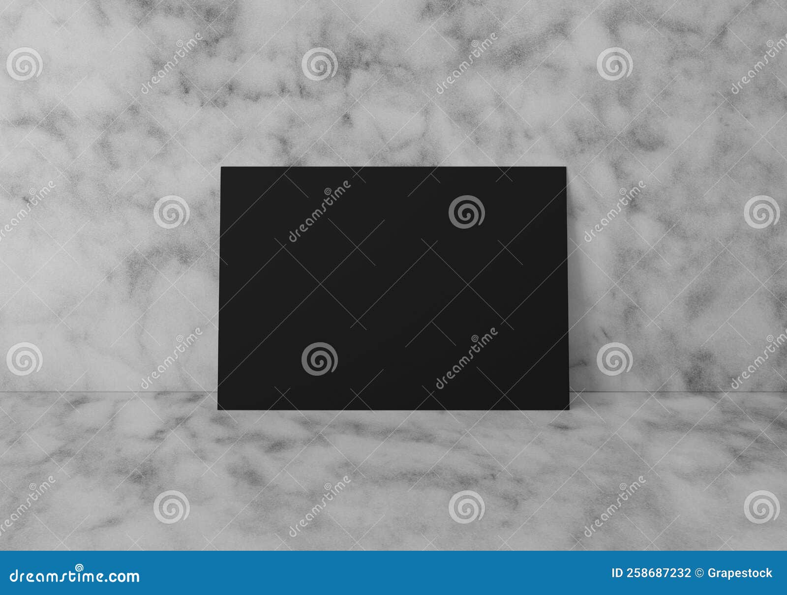 Empty Black Horizontal Rectangle A4 Paper Sheet Mockup Stock ...