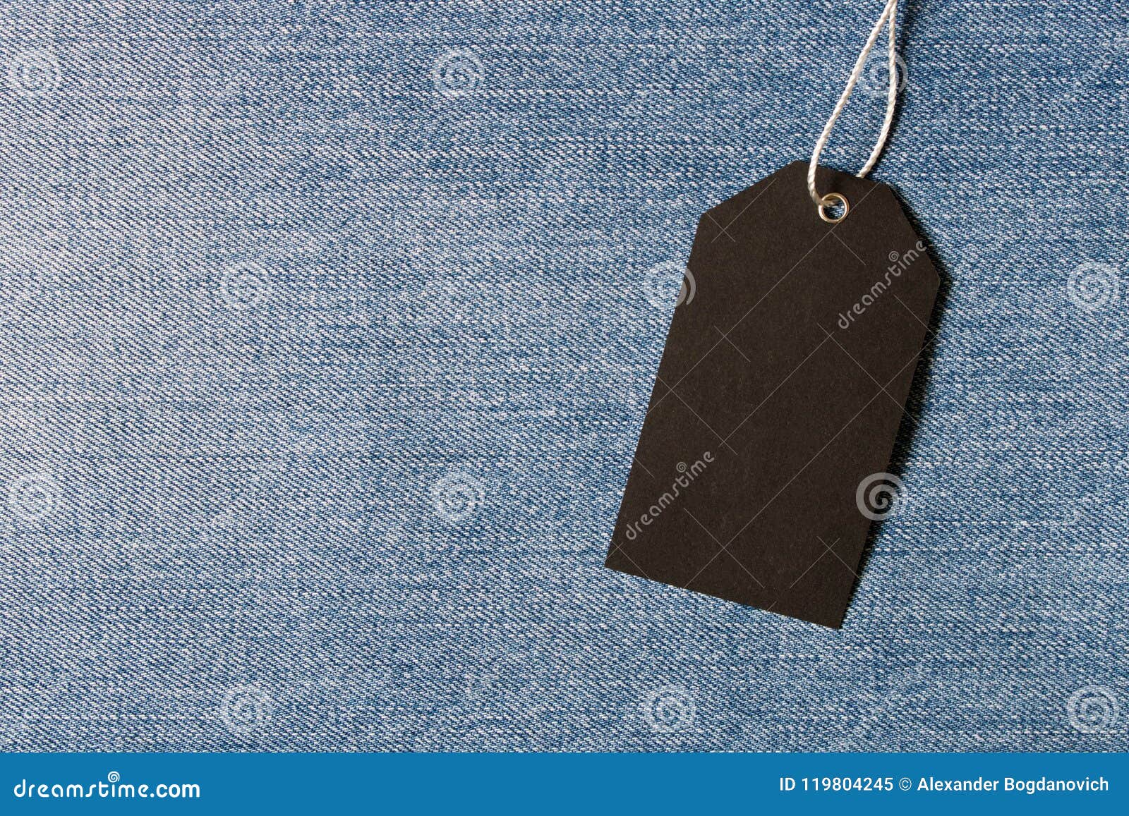 Empty Black Label on Denim Background. Empty Text Space Stock Image ...
