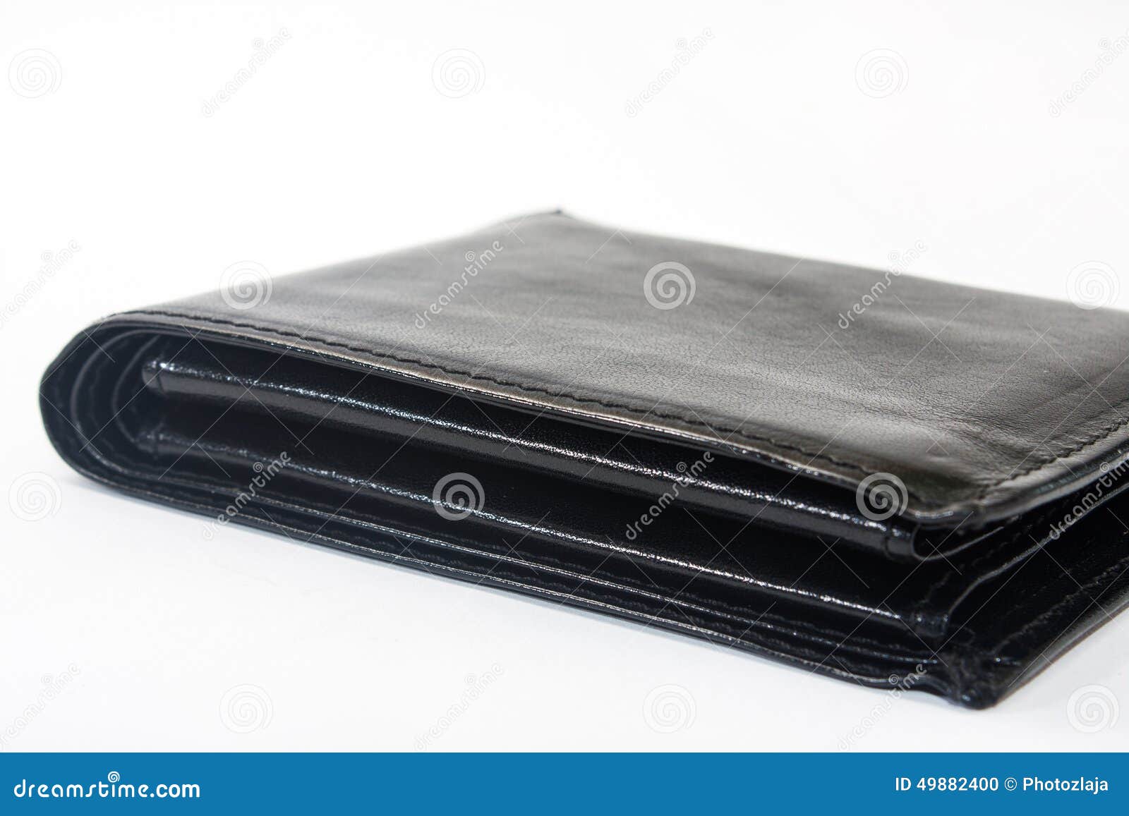 Empty Black Leather Wallet on a White Background Stock Photo - Image of ...