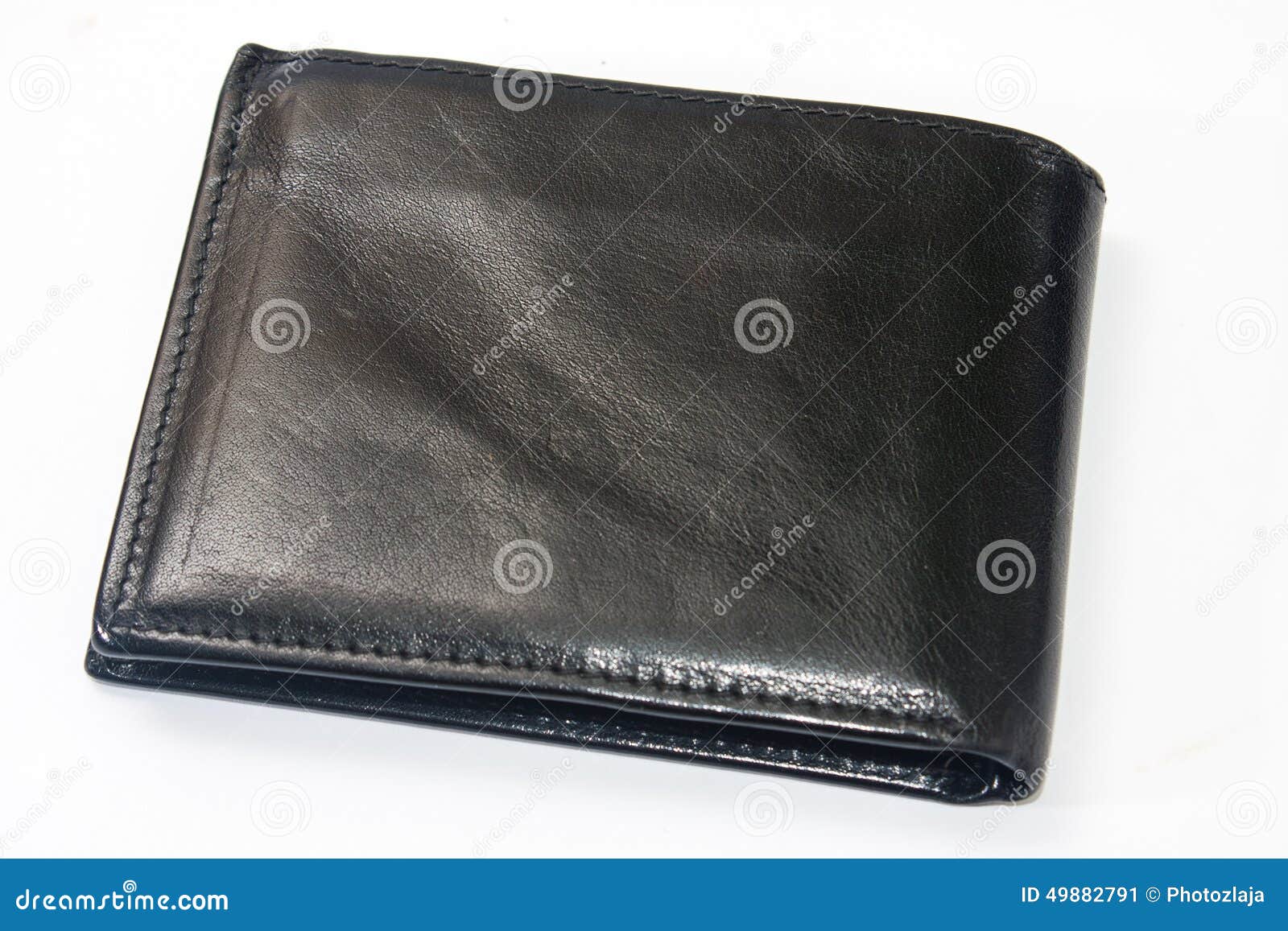 Empty Black Leather Wallet on a White Background Stock Image - Image of ...