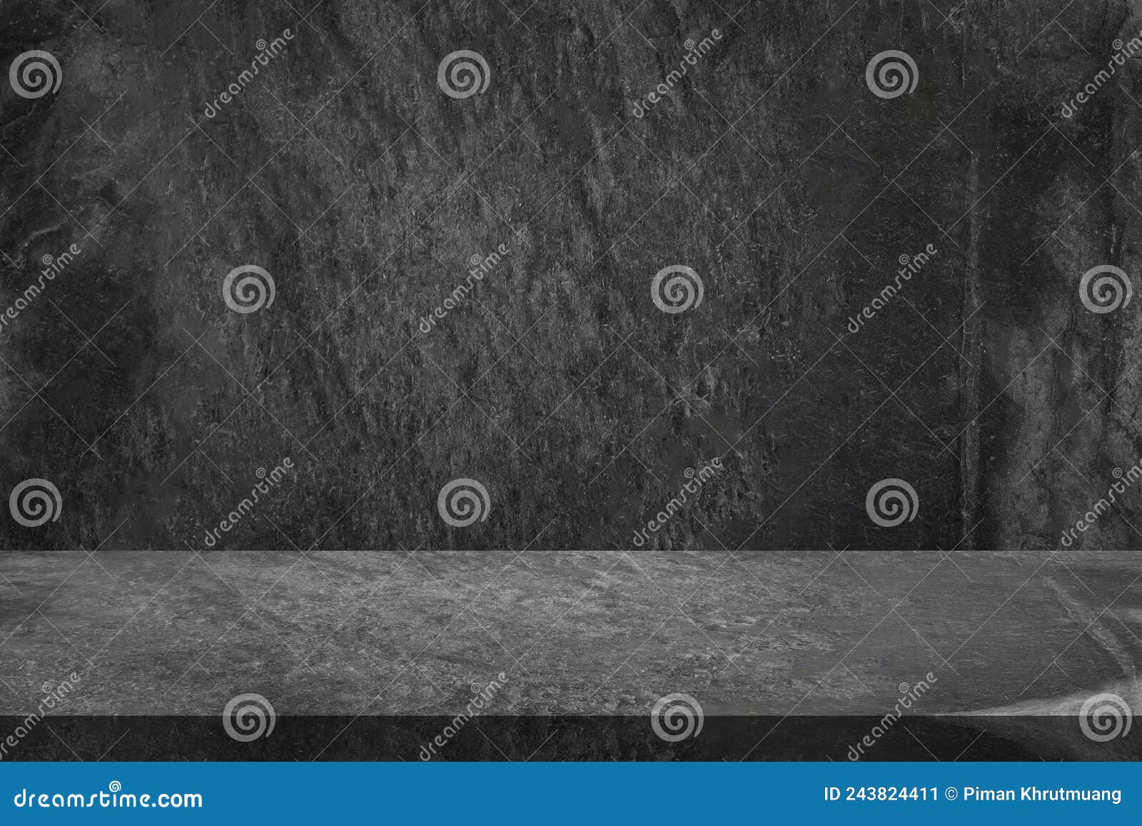 Empty Black Marble Table Top with Black Stone Wall Texture Background ...
