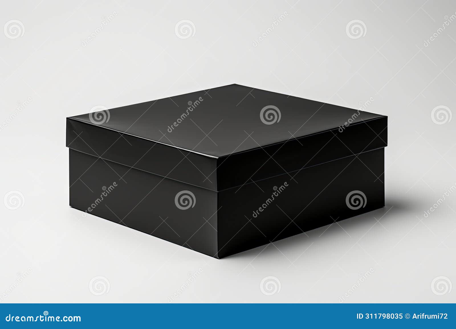 Empty Black Packaging Box Mockup 3d Rendering on a White Background ...
