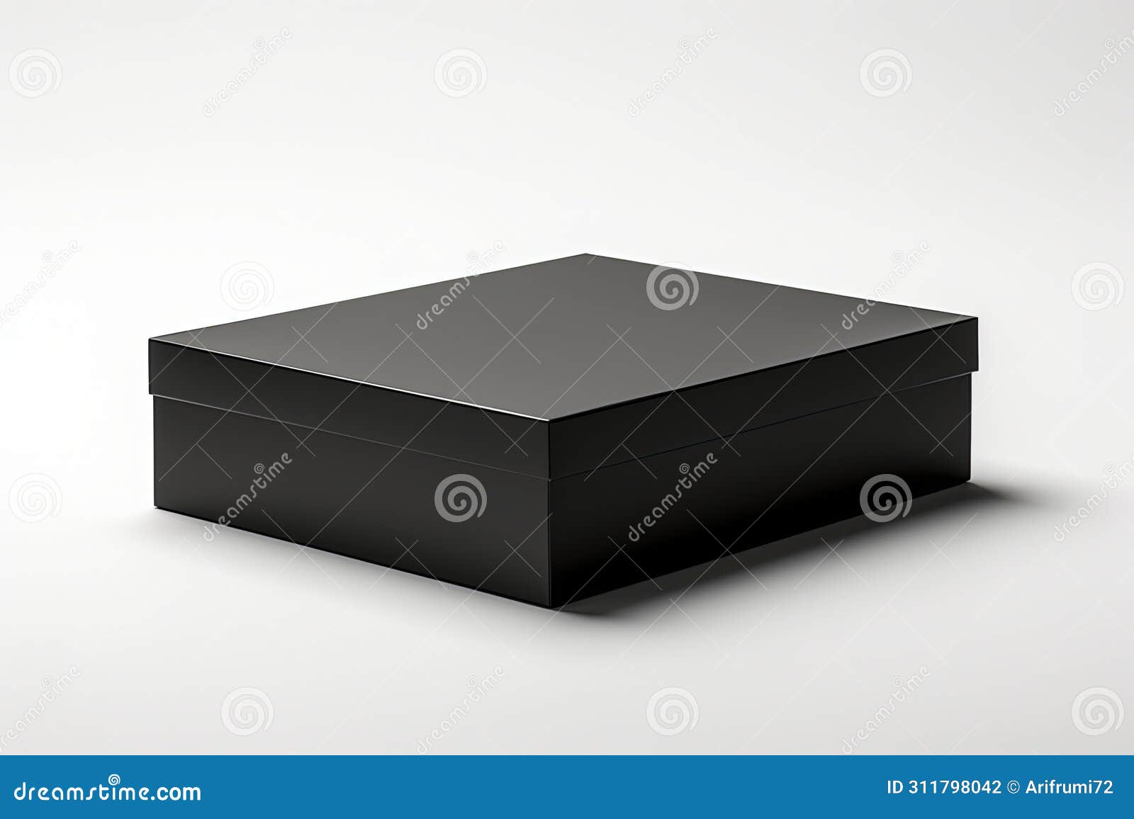 Empty Black Packaging Box Mockup 3d Rendering on a White Background ...