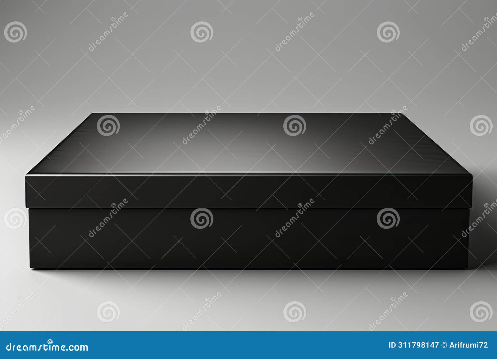 Empty Black Packaging Box Mockup 3d Rendering on a White Background ...