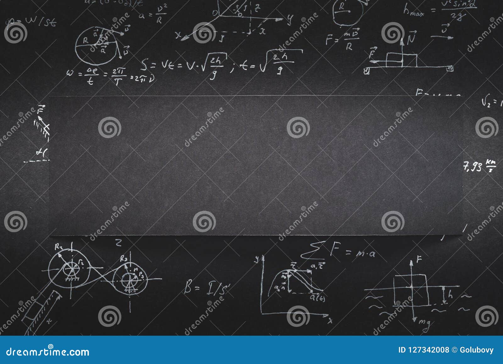 Empty Black Paper Formula Calculation Background Stock Photo - Image of ...
