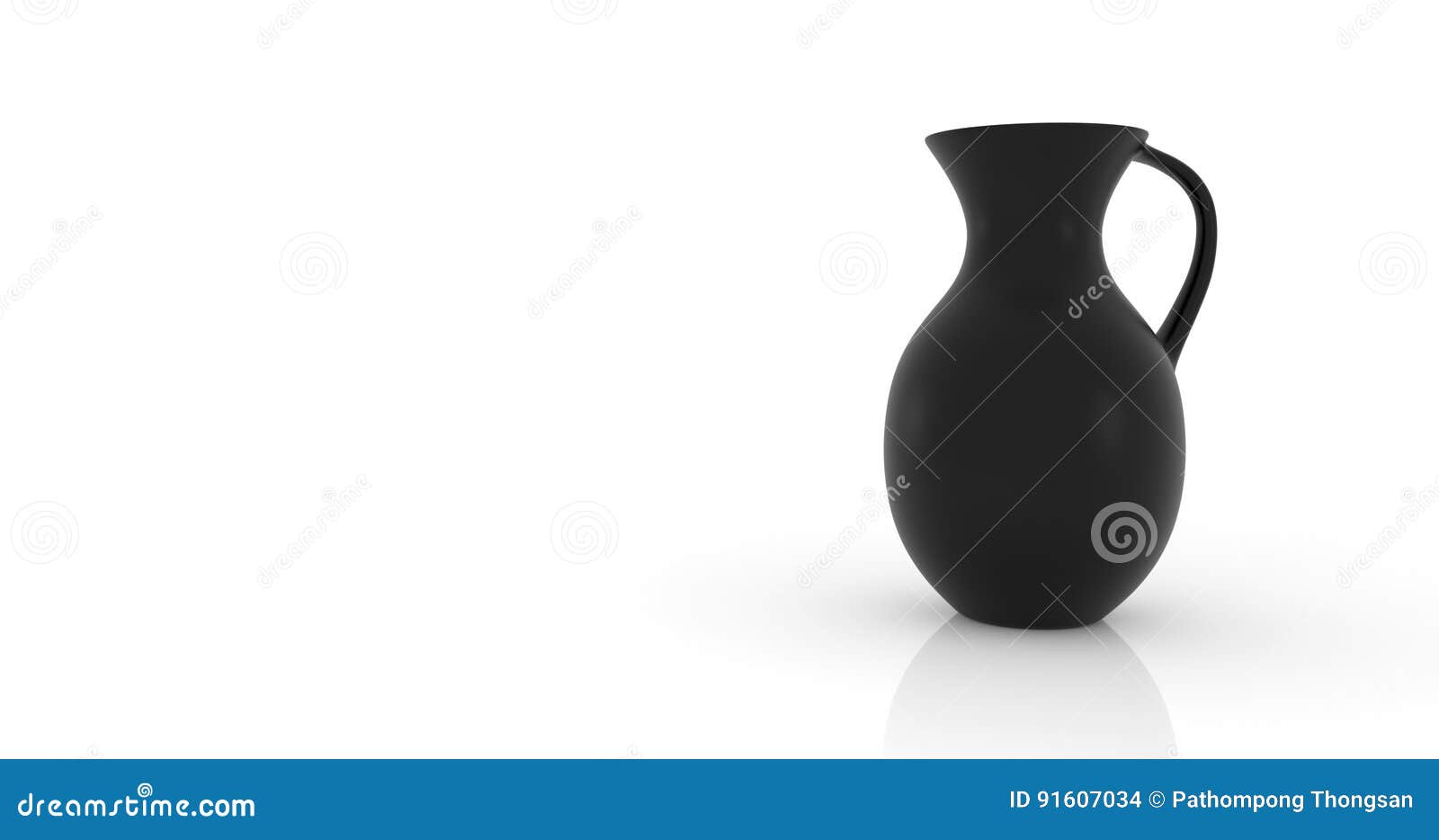 Empty black pitcher water. stock illustration. Illustration of white ...