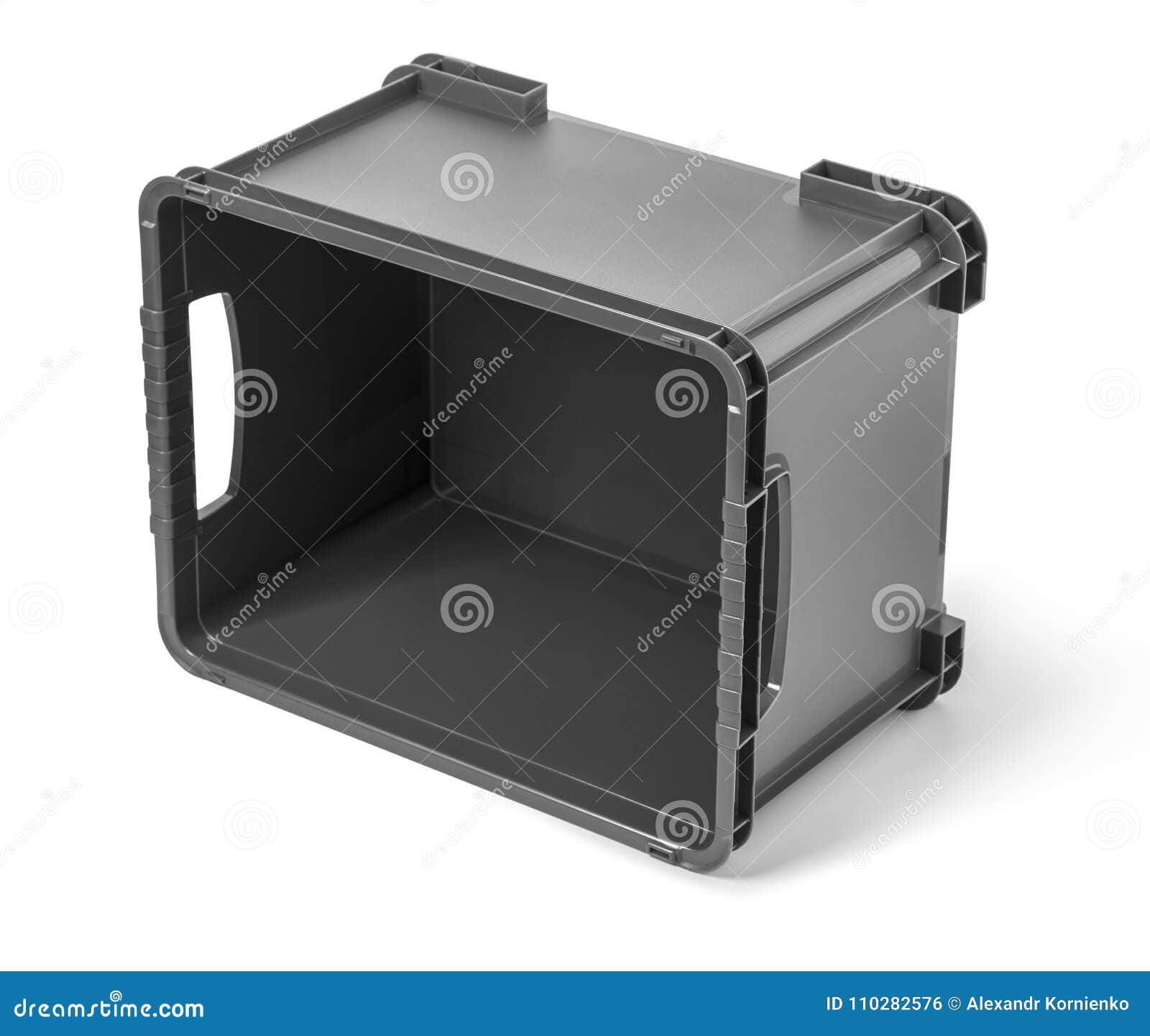 Empty Black Plastic Container Stock Photo - Image of studio, packaging ...