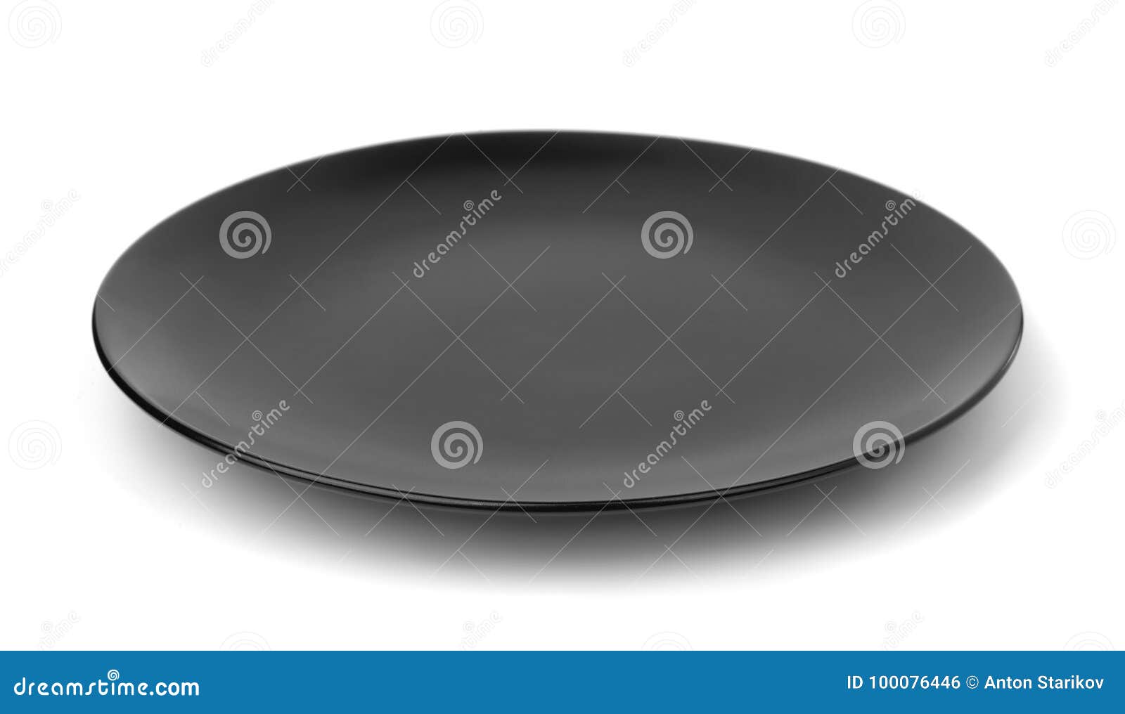 Empty black plate stock photo. Image of kitchenware - 100076446