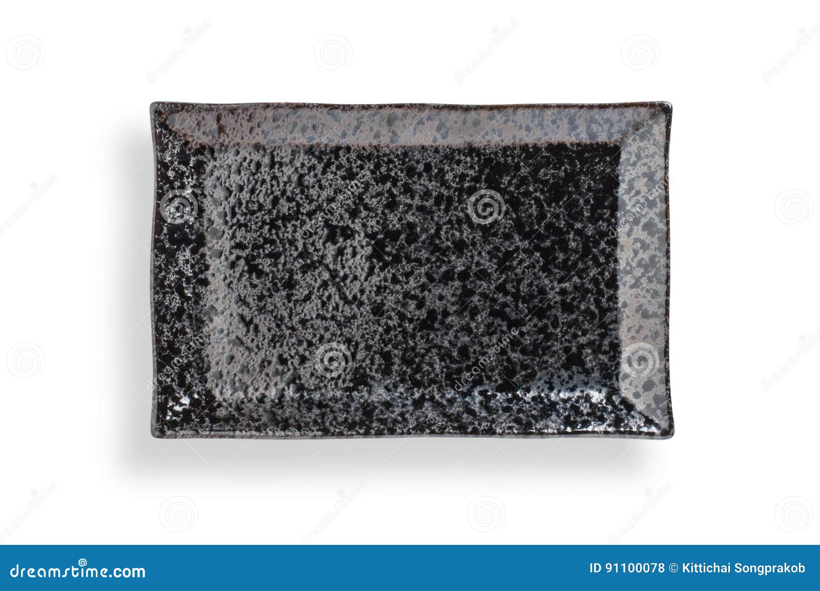 Empty Black Rectangle Plate on White Background, Clipping Path I Stock ...