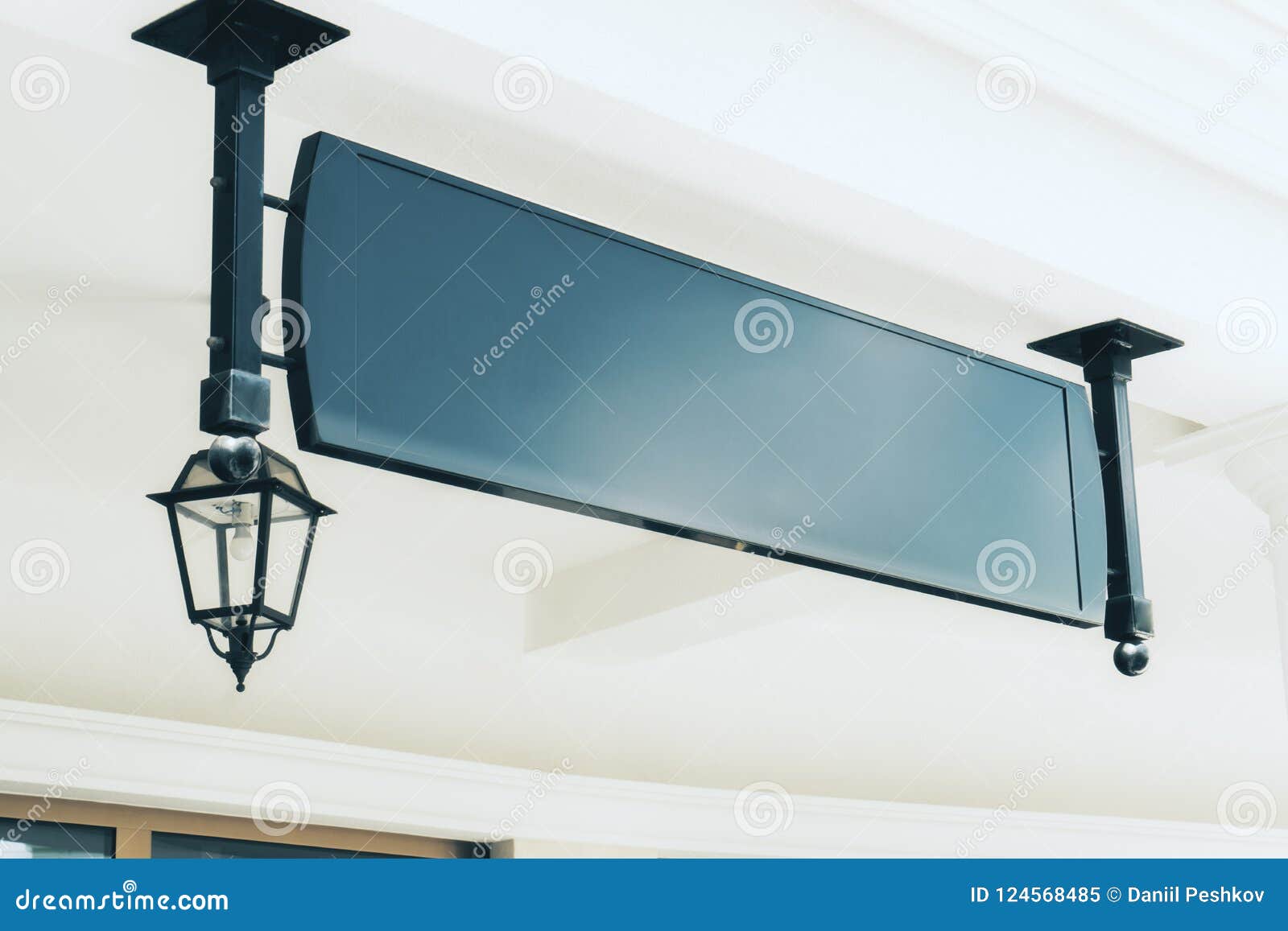 Empty Black Rectangular Signage Stock Image - Image of clean, empty ...