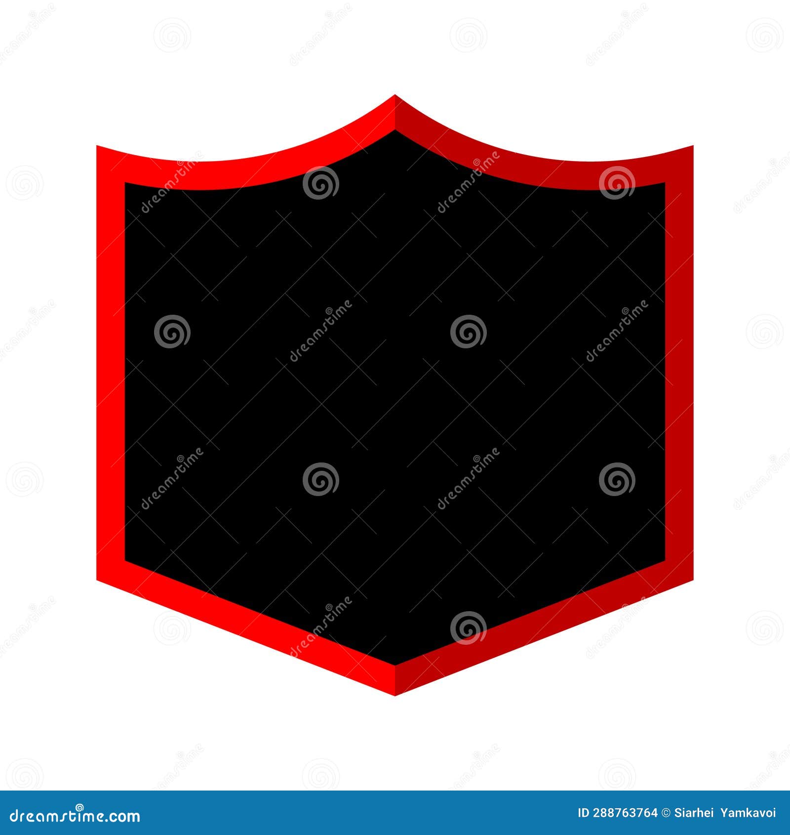 Empty Black and Red Shield. Vector Frame. Isolated on White Background ...