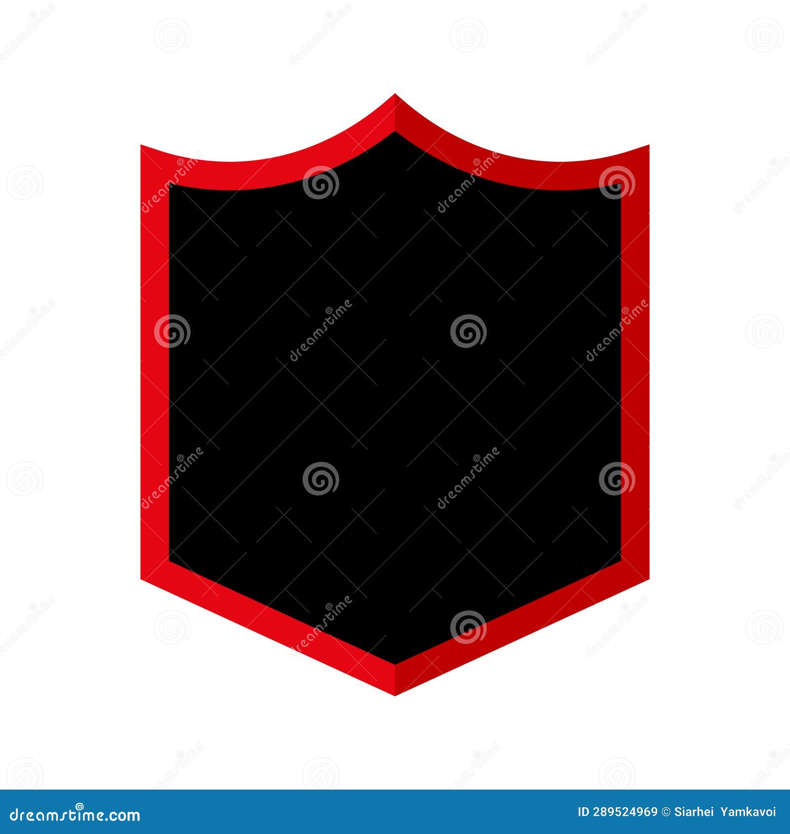 Empty Black and Red Shield. Vector Frame. Isolated on White Background ...