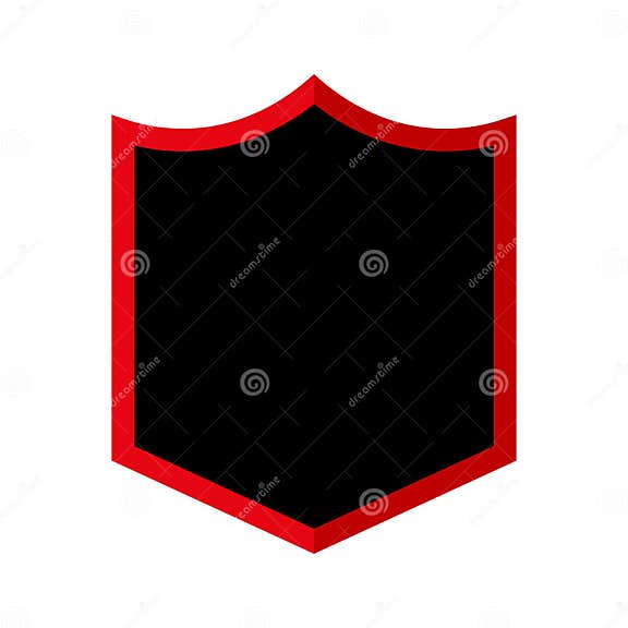 Empty Black and Red Shield. Vector Frame. Isolated on White Background. Stock Illustration ...