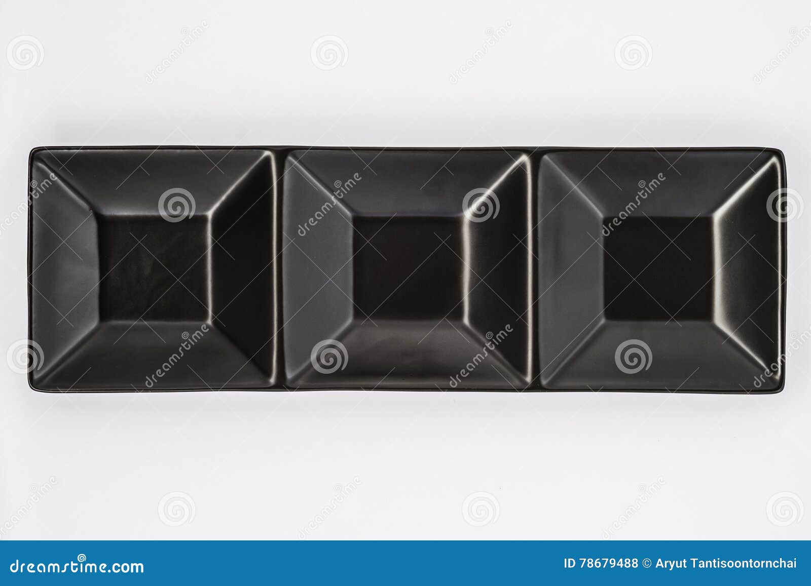 Empty black square plate. stock photo. Image of object - 78679488