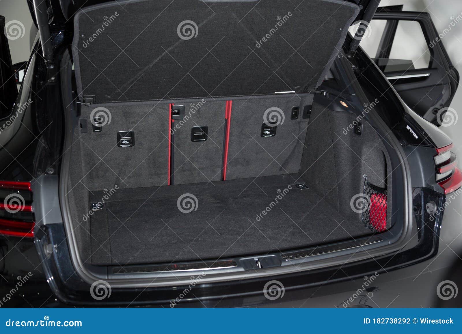 Empty Black Trunk of a Black Modern Luxury Car Stock Photo - Image of ...