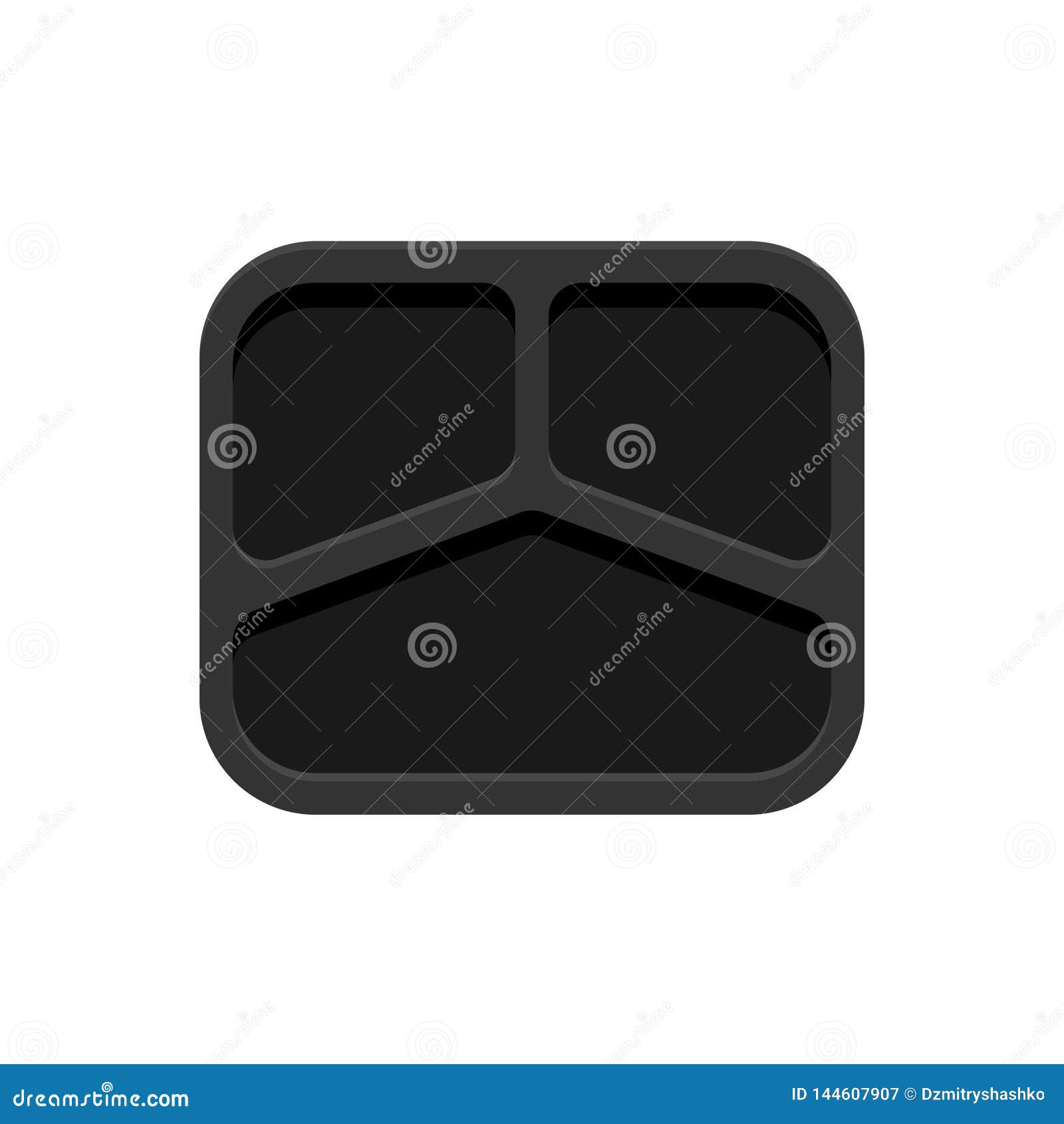 Empty Black Tv Dinner Tray Icon Stock Vector - Illustration of cooked ...