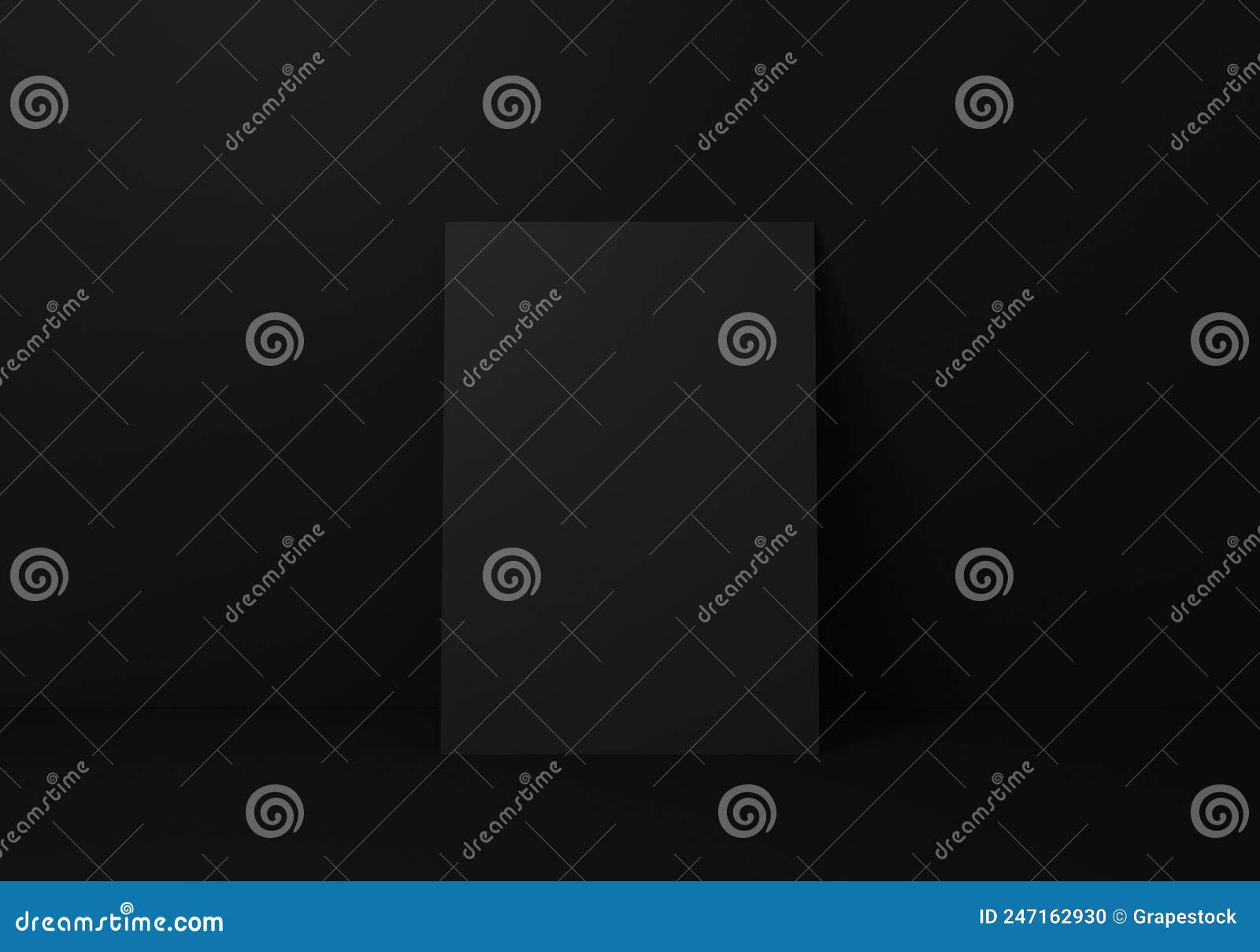 Empty Black Vertical Rectangle A4 Paper Sheet Mockup Stock Illustration ...