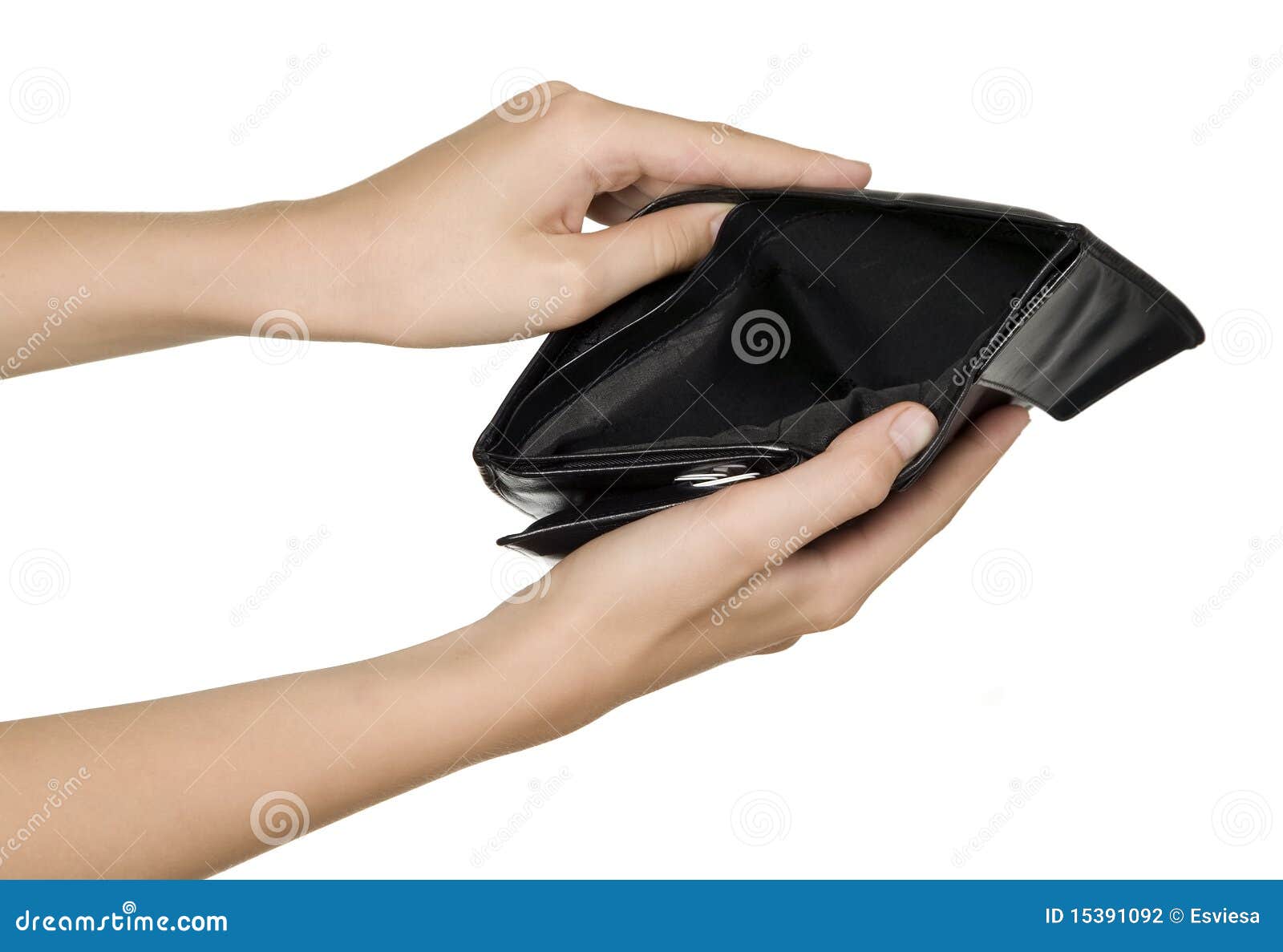 Empty black wallet stock photo. Image of debt, crisis - 15391092