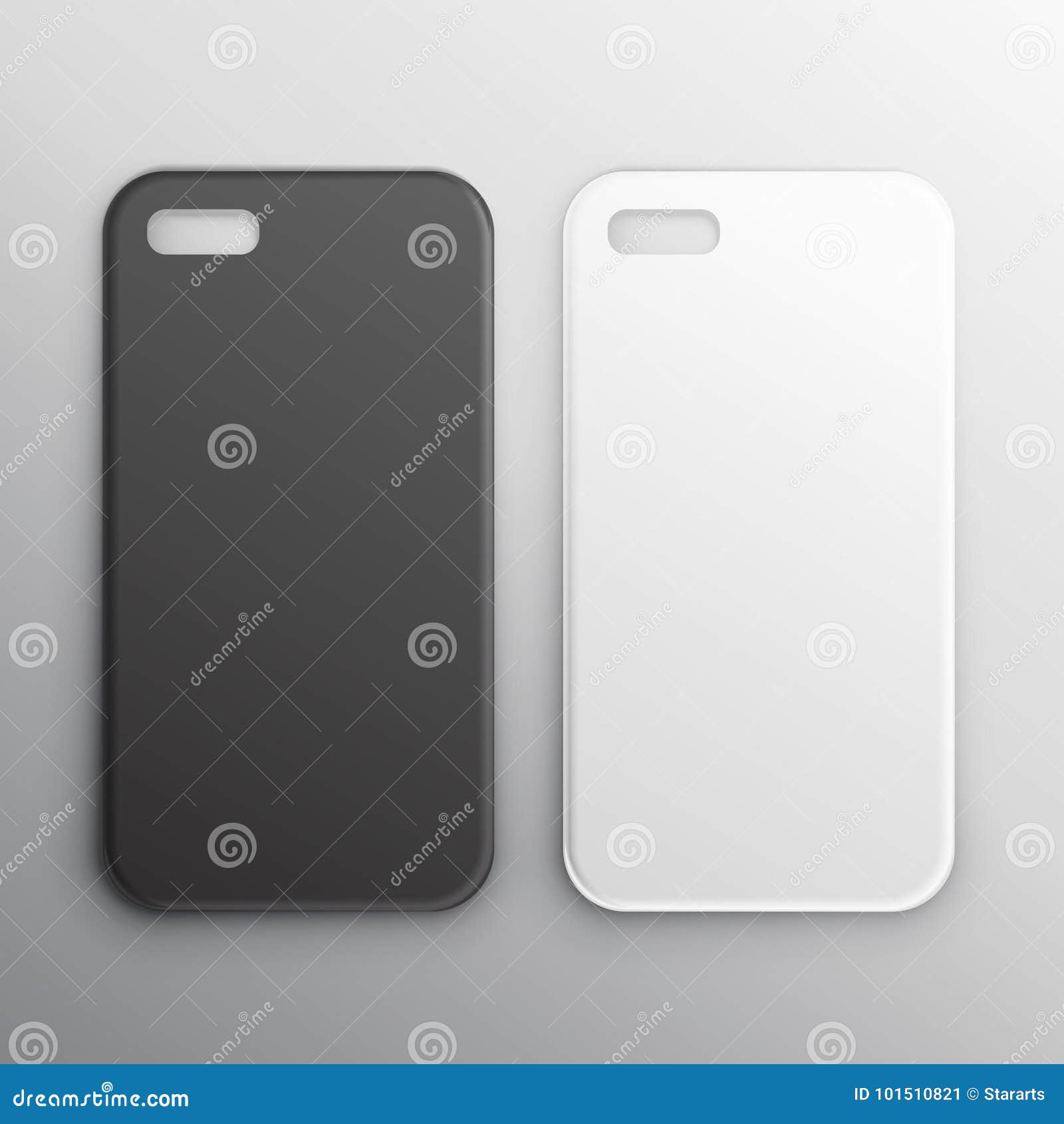 Empty Black and White Smartphone Cases Set Stock Vector - Illustration ...