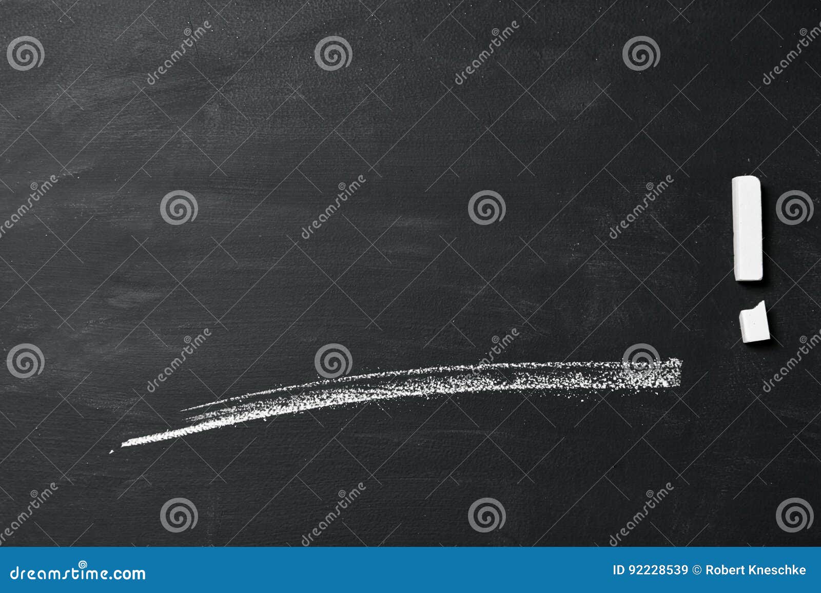 Empty Blackboard with Broken Chalk As Exclamation Point Stock Image ...