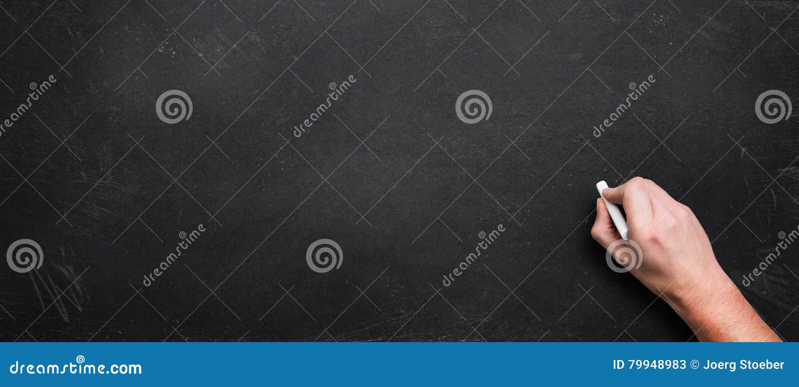 Empty Blackboard with a Hand Stock Image - Image of educative, cleaned ...