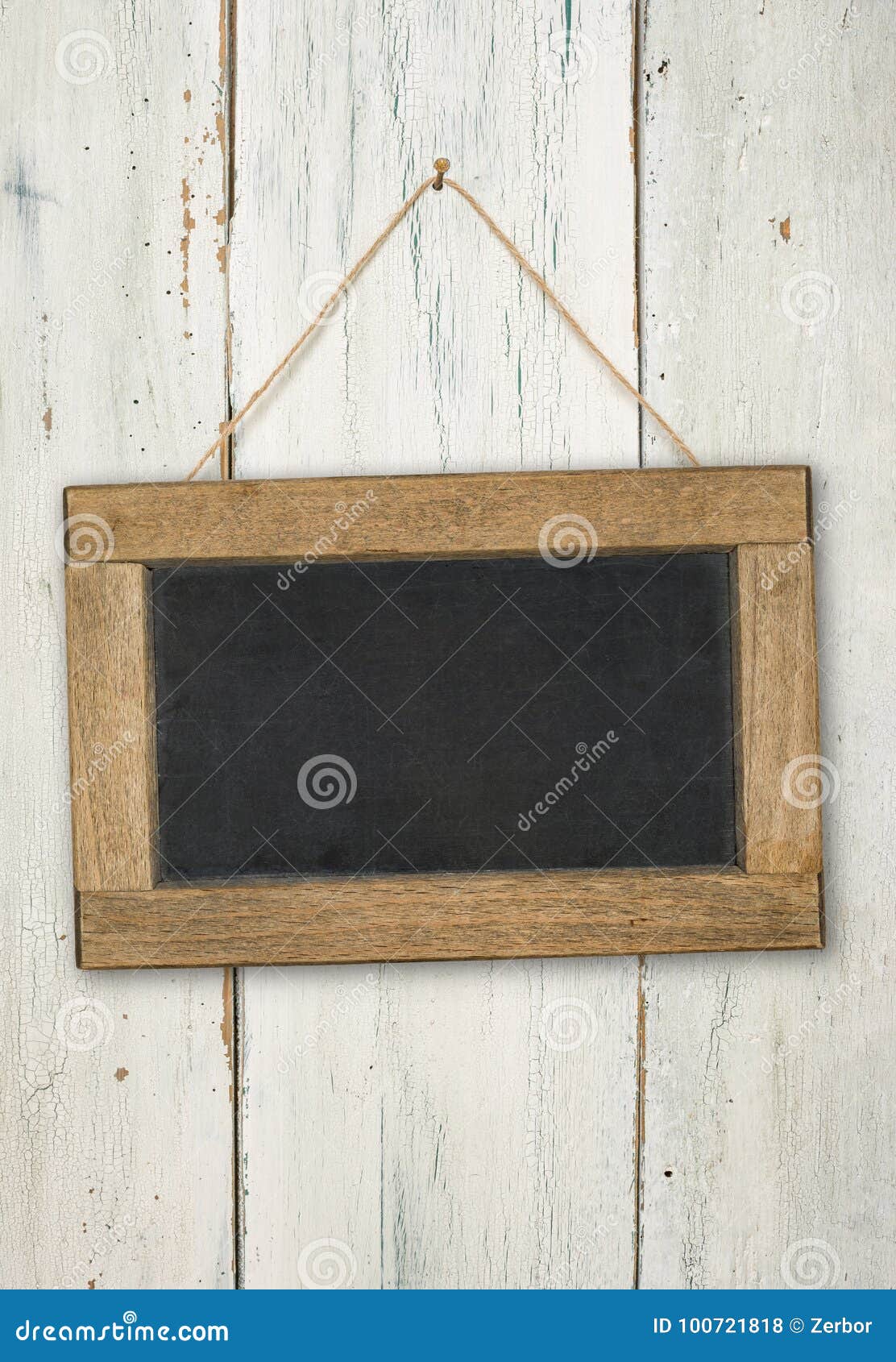 Empty Blackboard on a Rustic Wooden Wall Stock Photo - Image of country ...