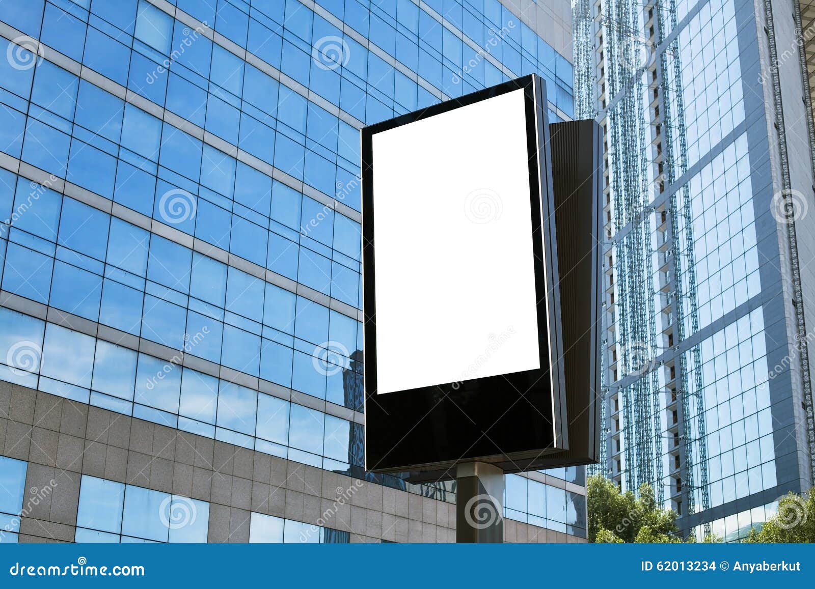 Empty Blank Banner in Business District Stock Photo - Image of board ...