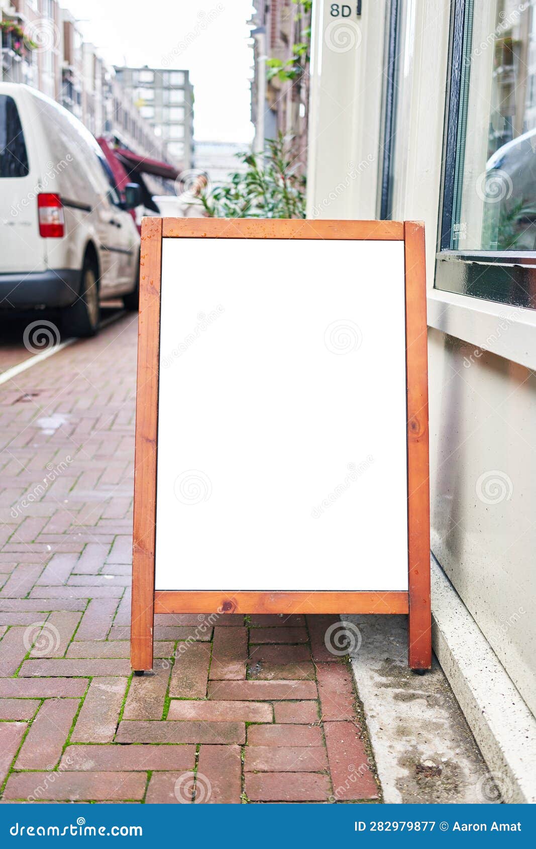 Empty Blank Banner at Coffee Shop Terrace Stock Image - Image of ...