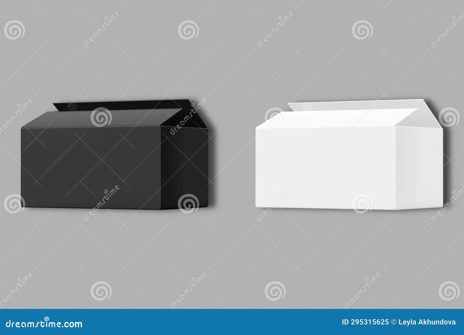 Empty Blank Black and White Open Shoe Box Packaging Mockup Isolated ...