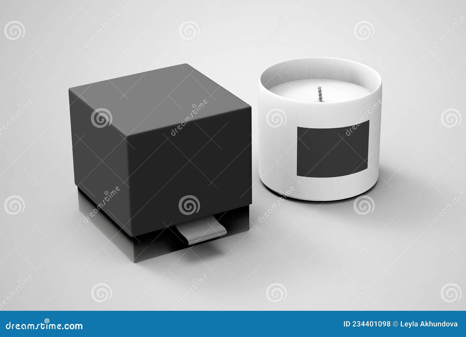 Empty Blank Candle with Box Packaging Mock Up Isolated Stock ...