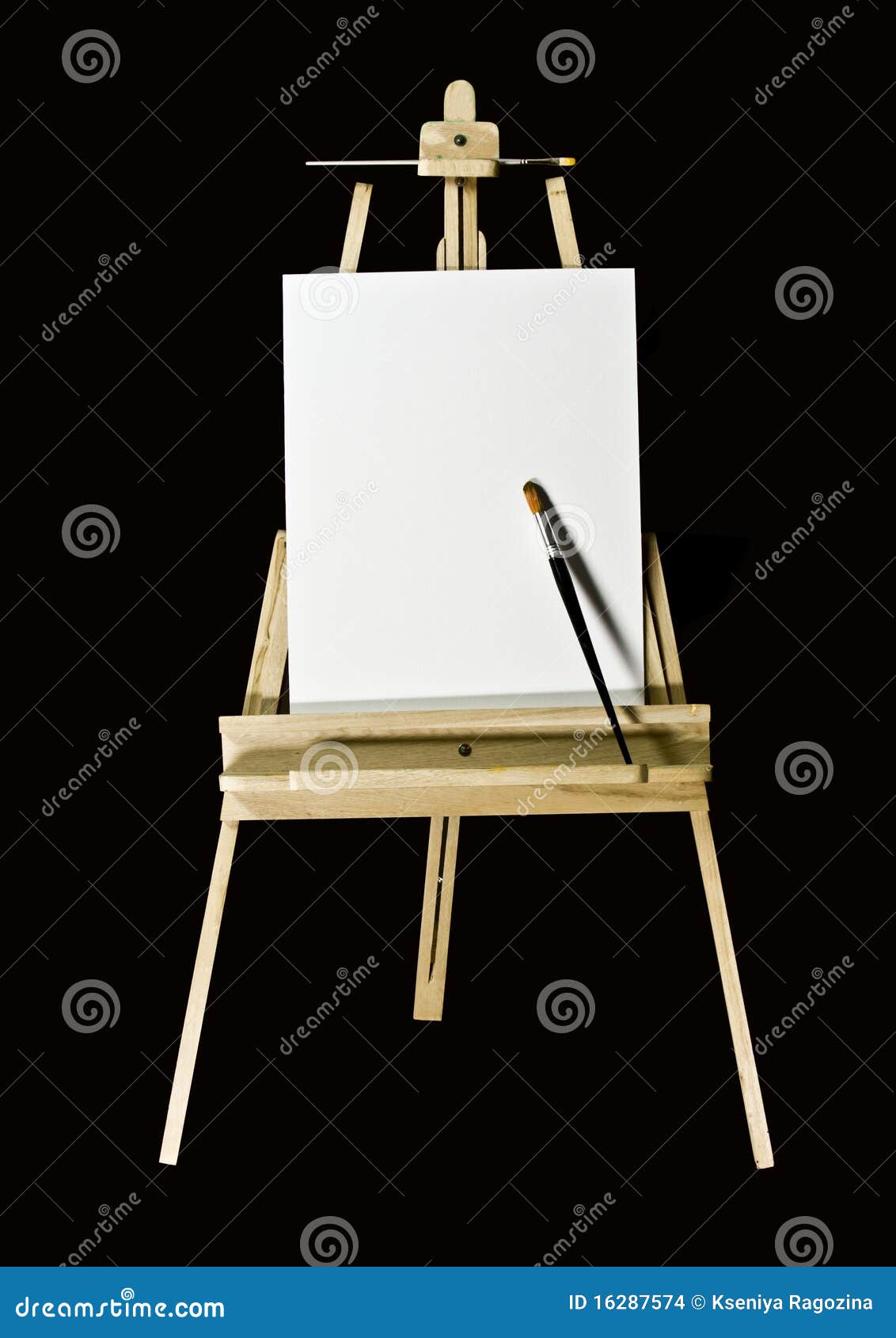 Empty Blank Canvas in Dark Room Stock Photo - Image of creativity ...