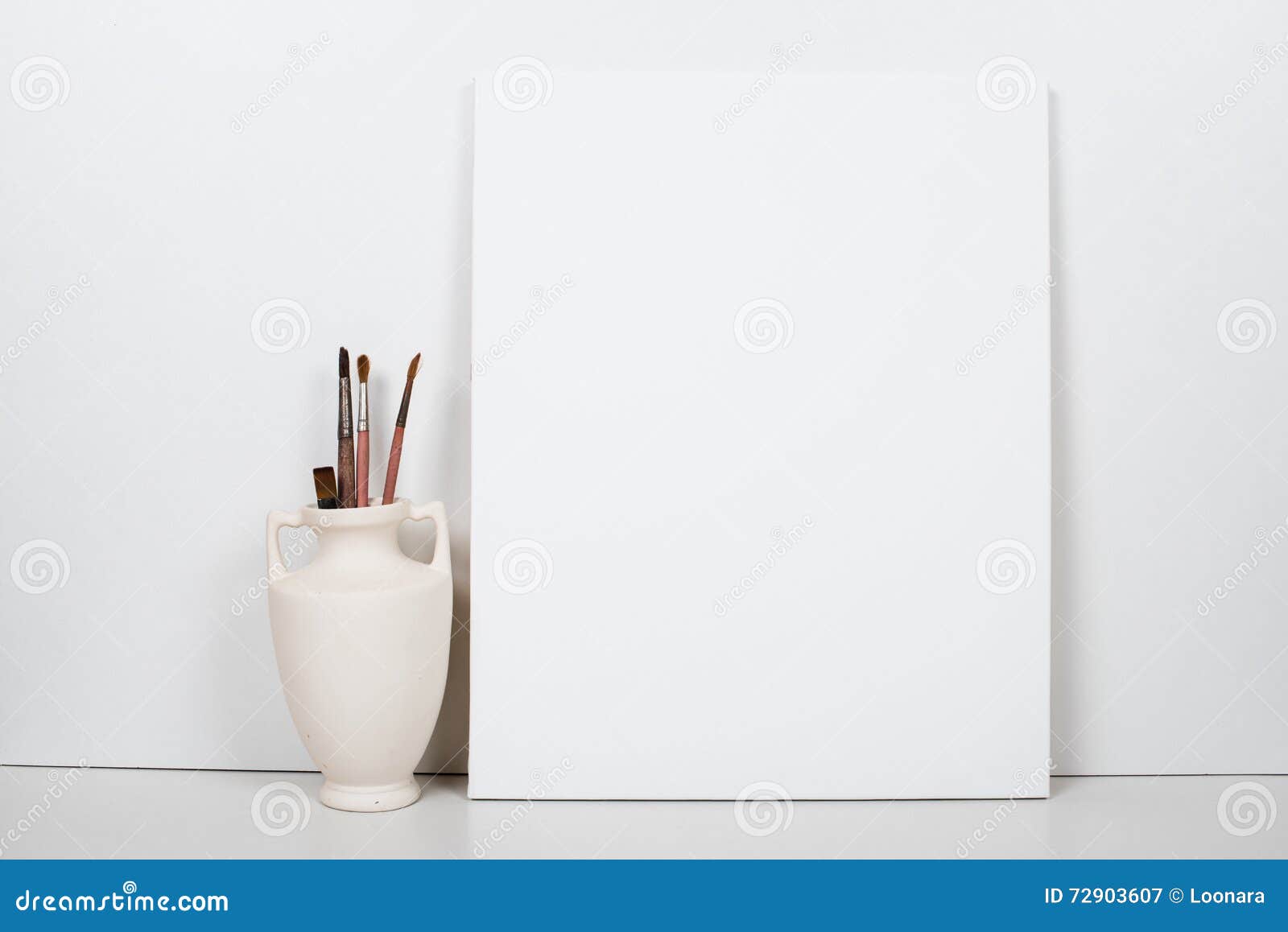 Empty Blank Canvas on a White Background, Home Interior Decor Stock ...