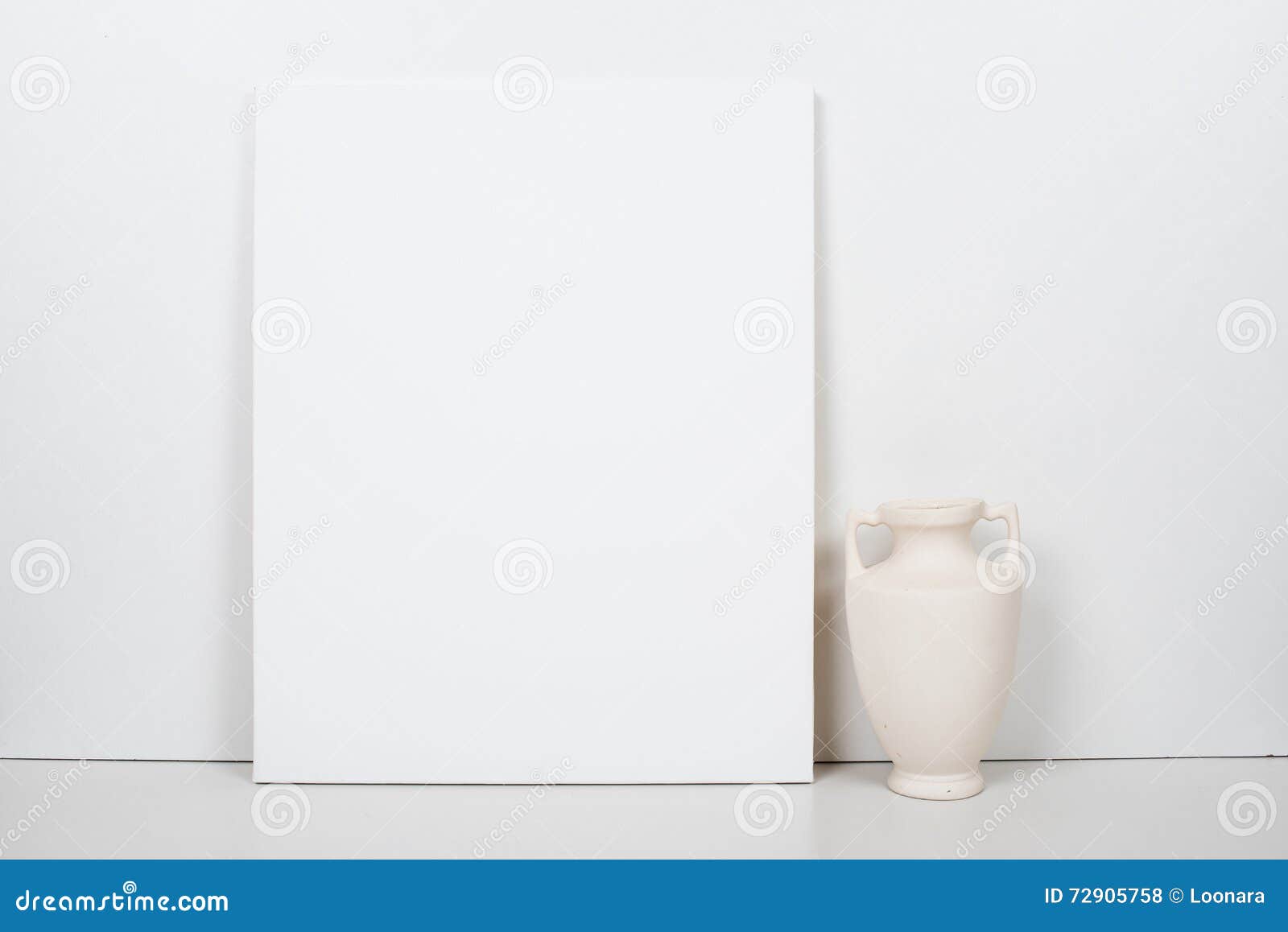 Empty Blank Canvas on a White Background, Home Interior Decor Stock ...