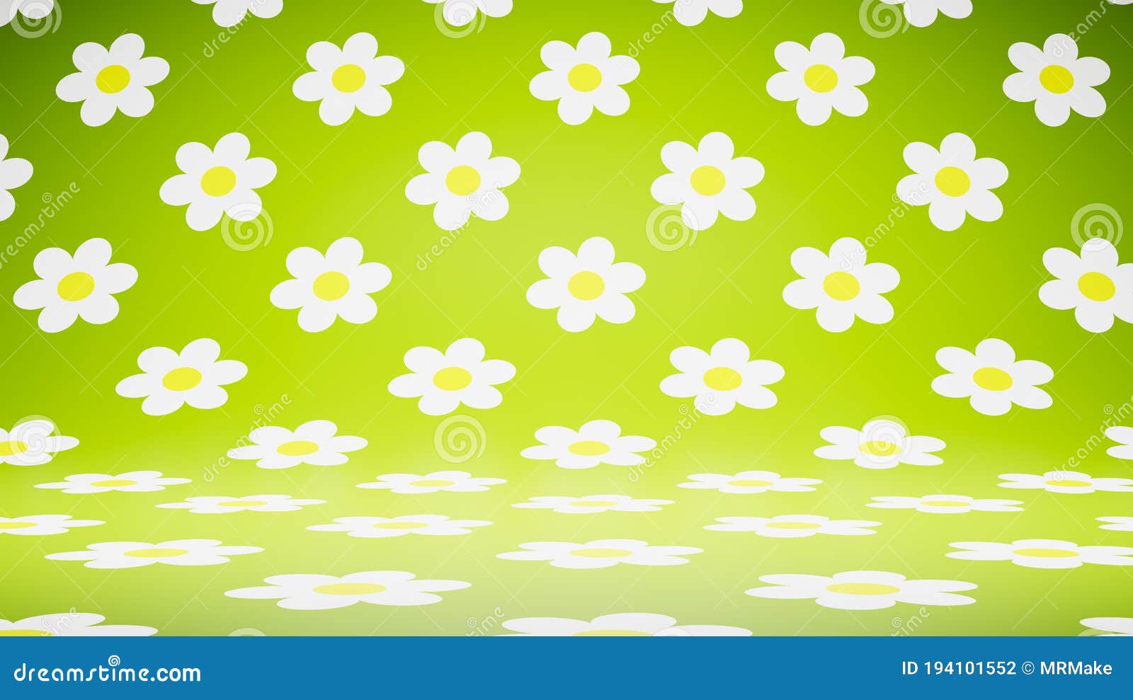 Empty Blank Colorful Daisy Pattern Studio Background Stock Illustration ...