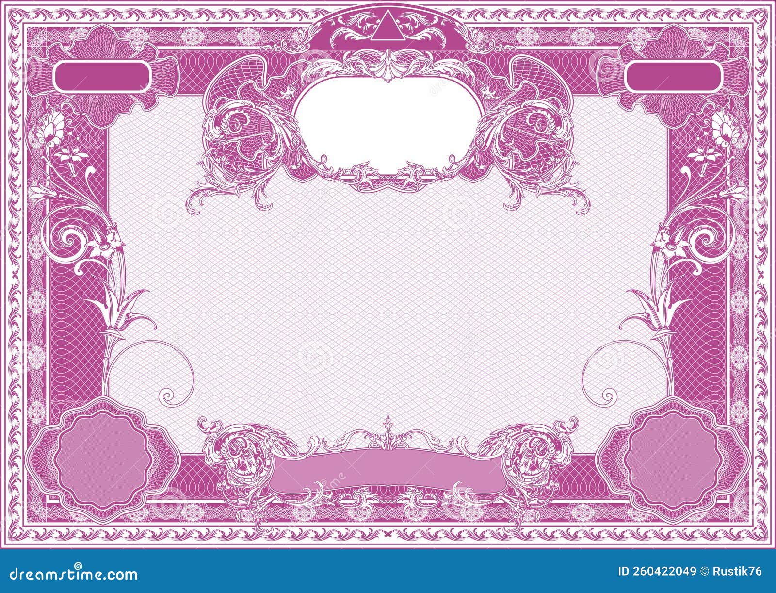 Horizontal Form For Creating Certificates, Diplomas, Bills And Other ...