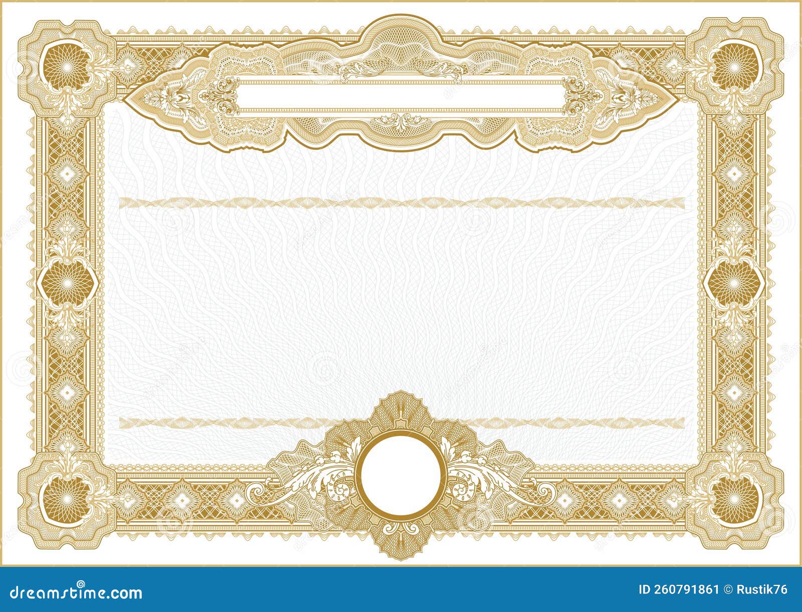 An Empty Blank for Creating Certificates, Diplomas or Other Securities ...