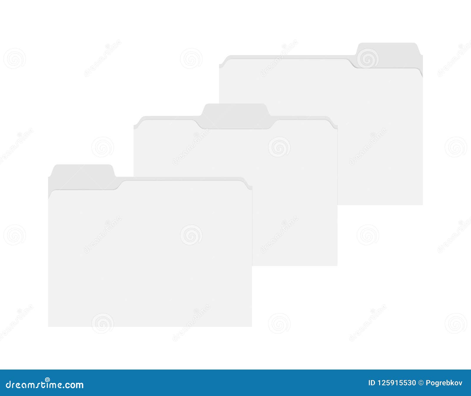 Empty Blank File Folders with Assorted Position Cut Tabs Mock Up Stock ...
