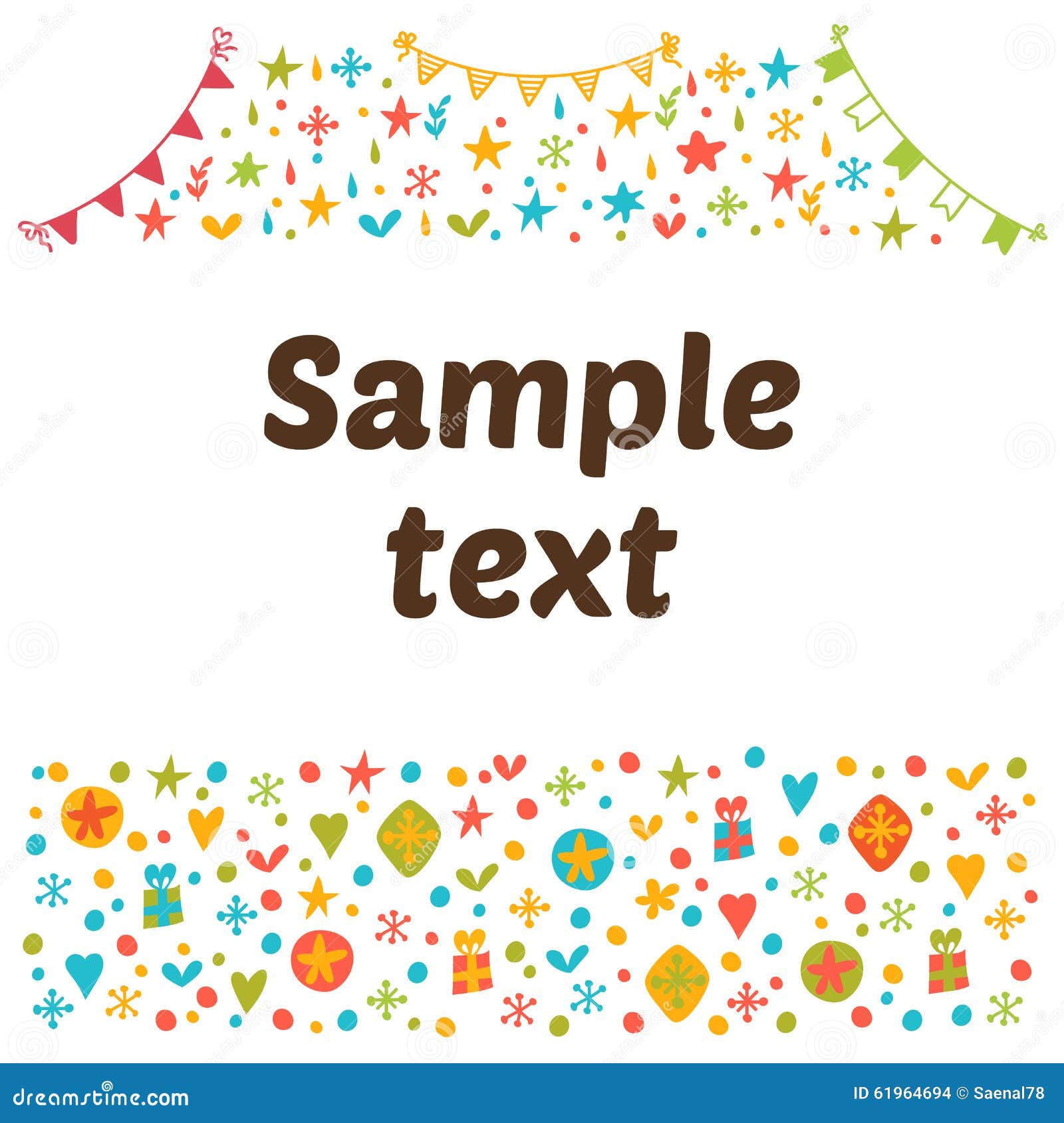 Empty Blank with Funny Colored Design Elements. Cute Vector Stock ...