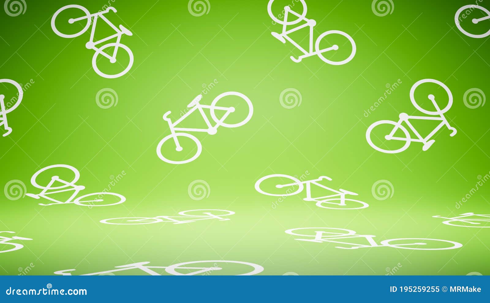 Empty Blank Green Bicycle Pattern Studio Background Stock Illustration ...
