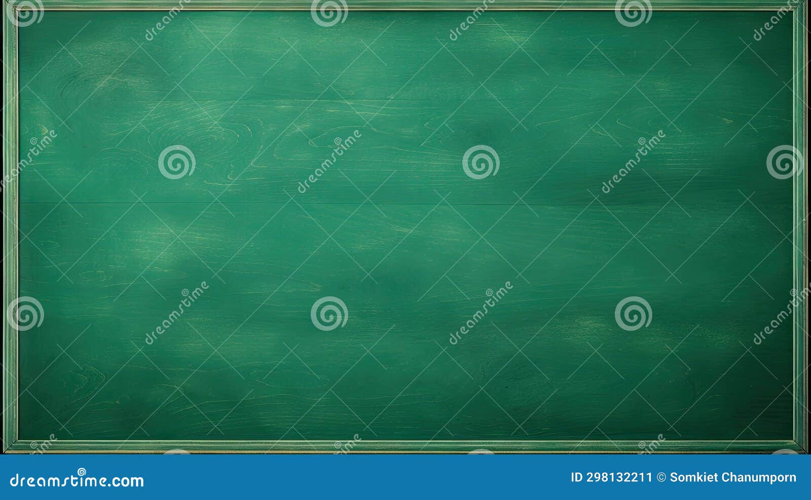 Empty Blank Greenboard with Chalk Traces Background, Wooden Frame Stock ...