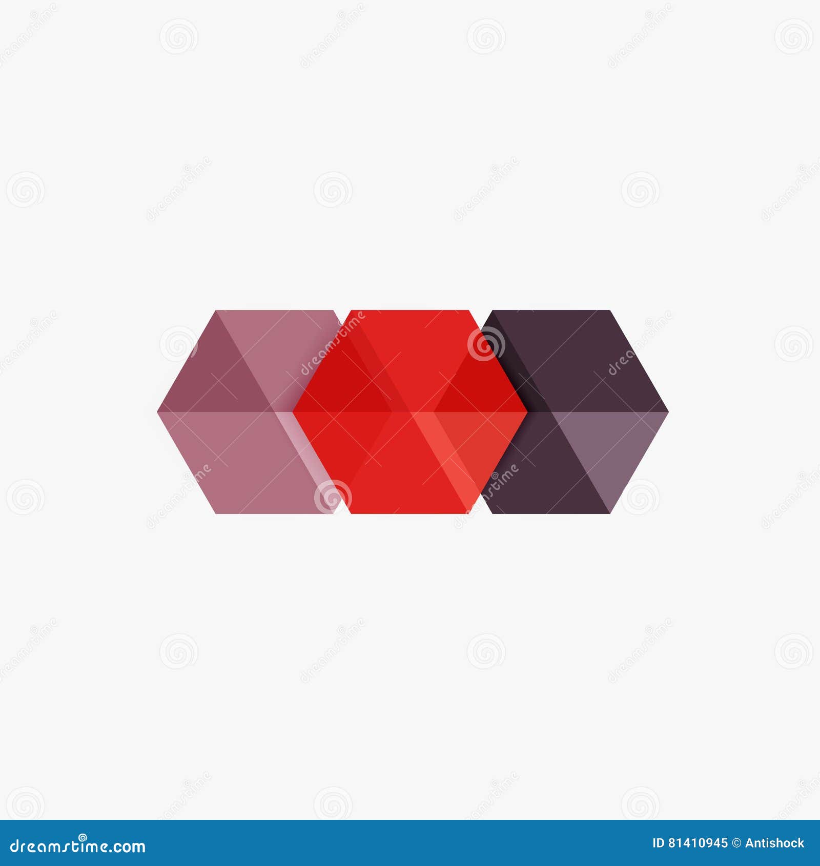 Empty Blank Hexagon Layout, Geometric Template for Text and Options ...