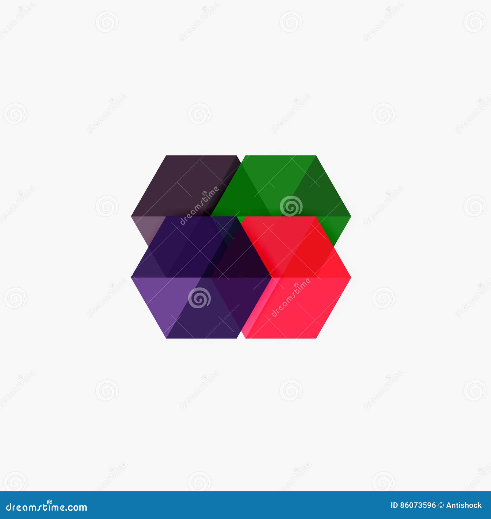Empty Blank Hexagon Layout, Geometric Template for Text and Options ...