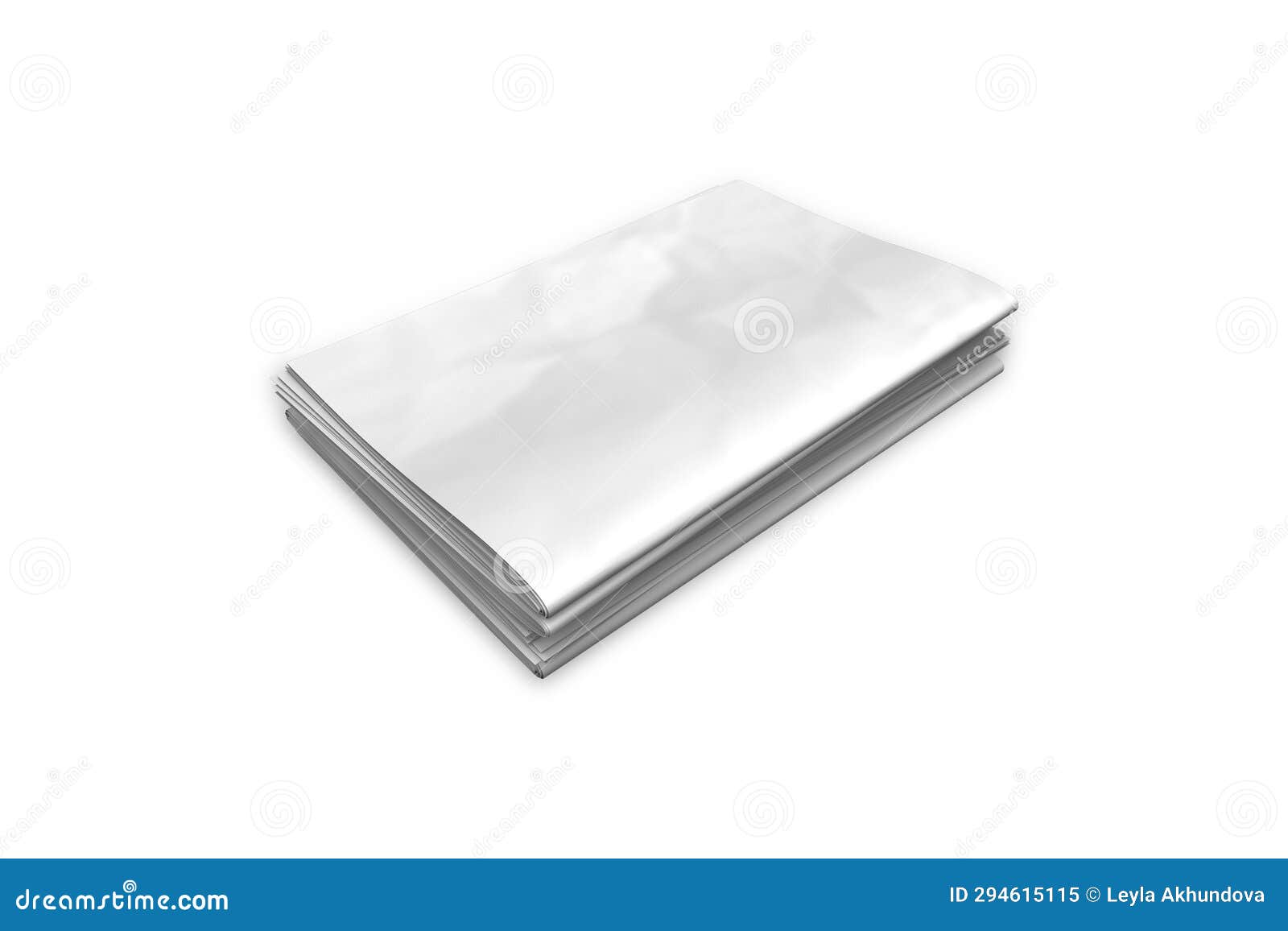 Empty Blank Newspaper Mockup Isolated on White Background. Stock ...