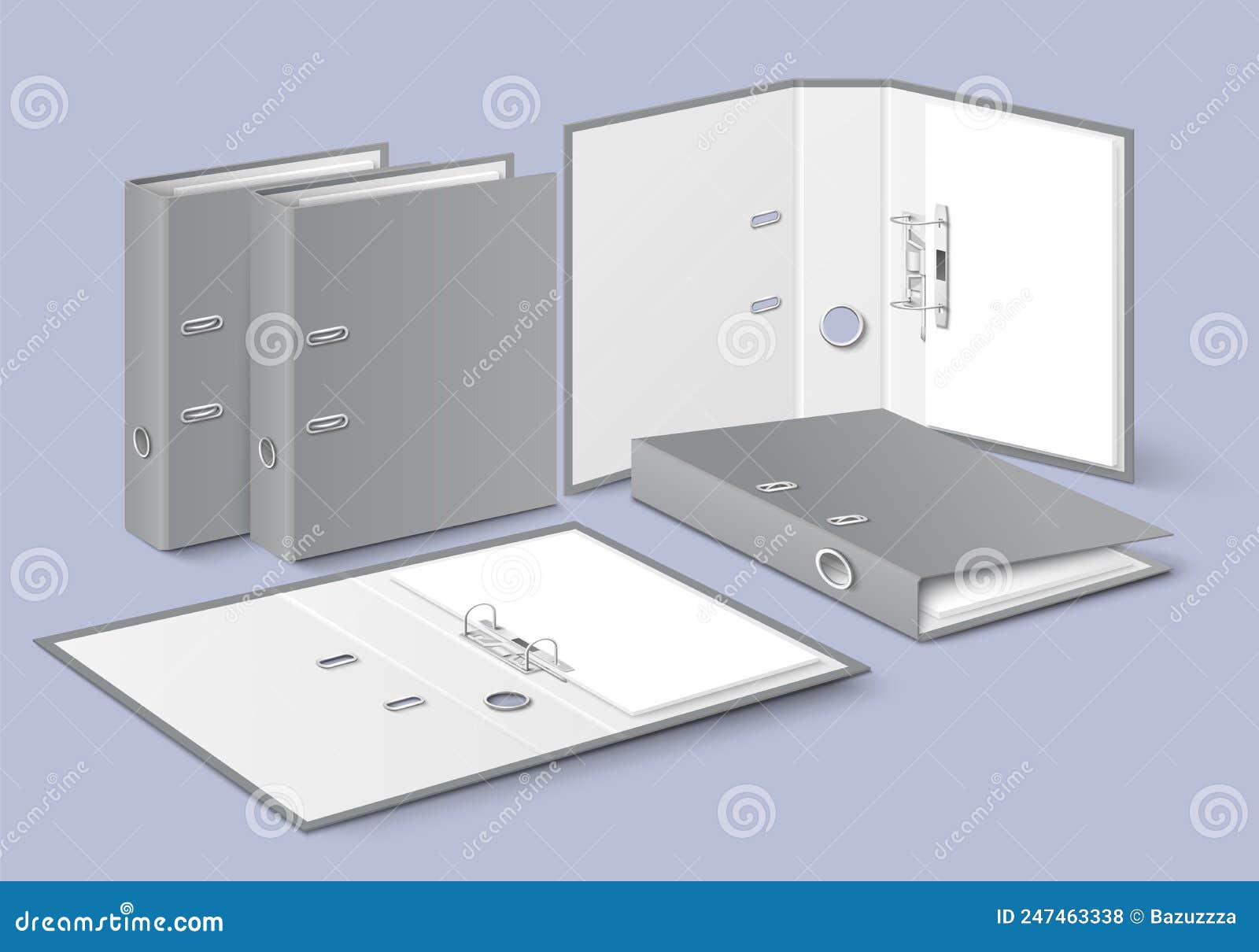 Empty Blank Office Folder Mockup Realistic Vector Stock Vector ...