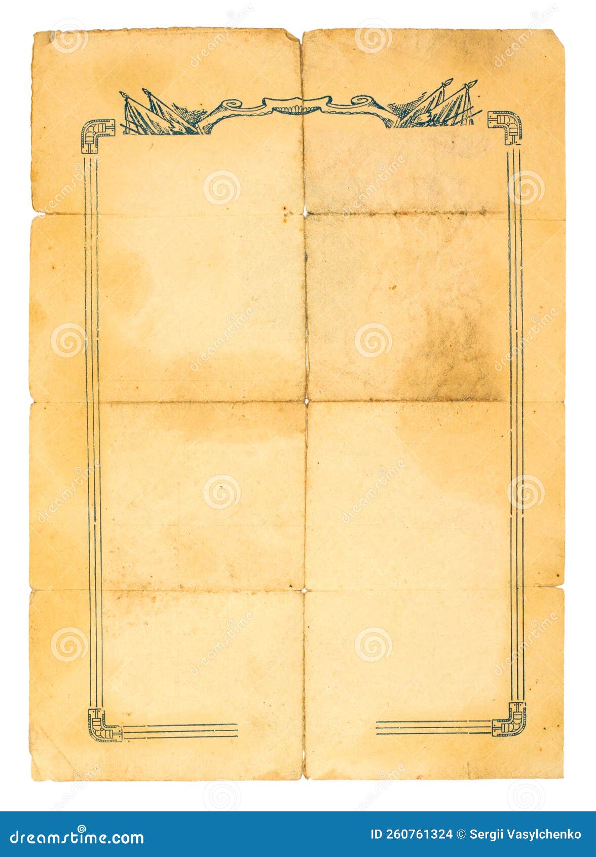 Empty Blank Old Document with Decorative Frame. Stock Photo - Image of ...