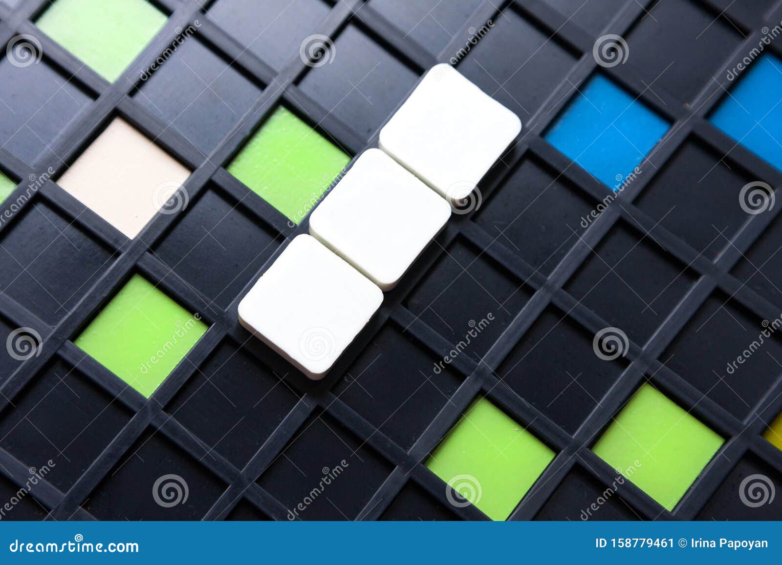 Empty White Pieces on Game Board Stock Image - Image of games, cube ...