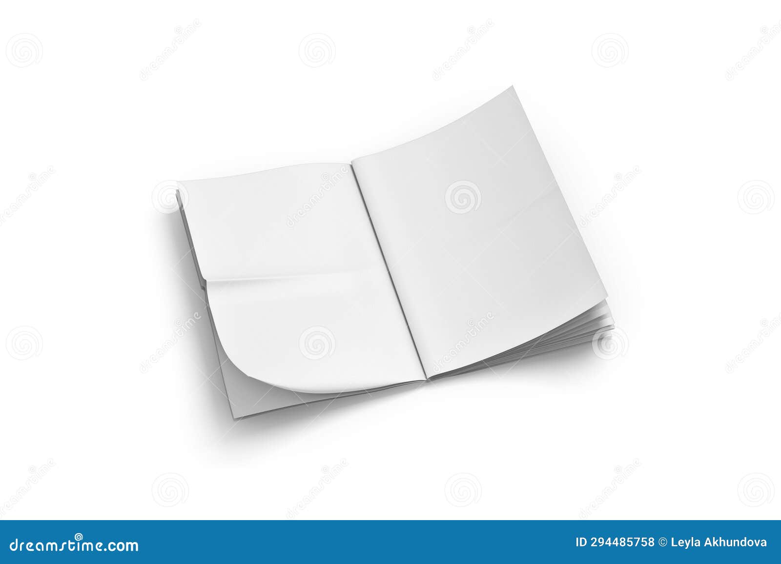 Empty Blank Plain White Newspaper Mockup Isolated in White Background ...