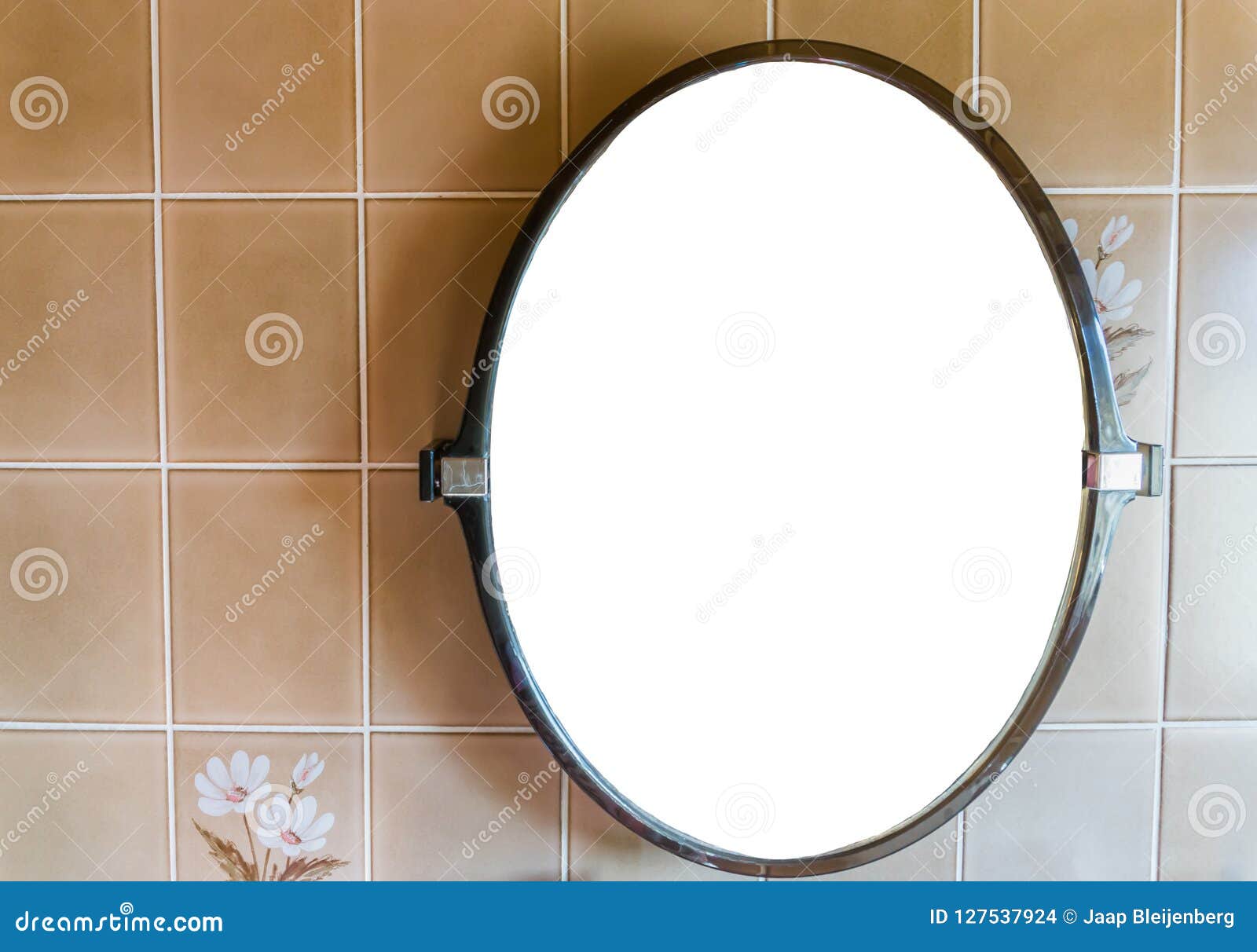 Empty Blank Plastic Mirror Hanging on the Wall in the Bathroom with ...