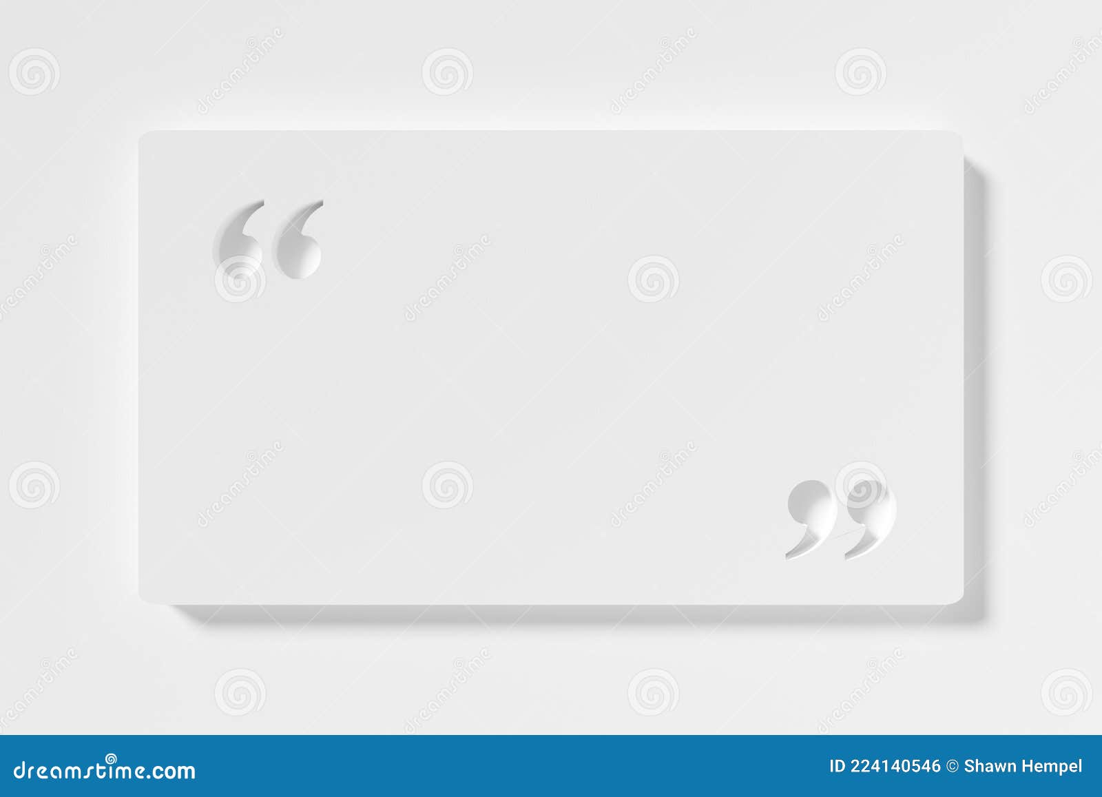 3D Empty Quotation Marks Frame On White Wall Royalty-Free Stock Image ...
